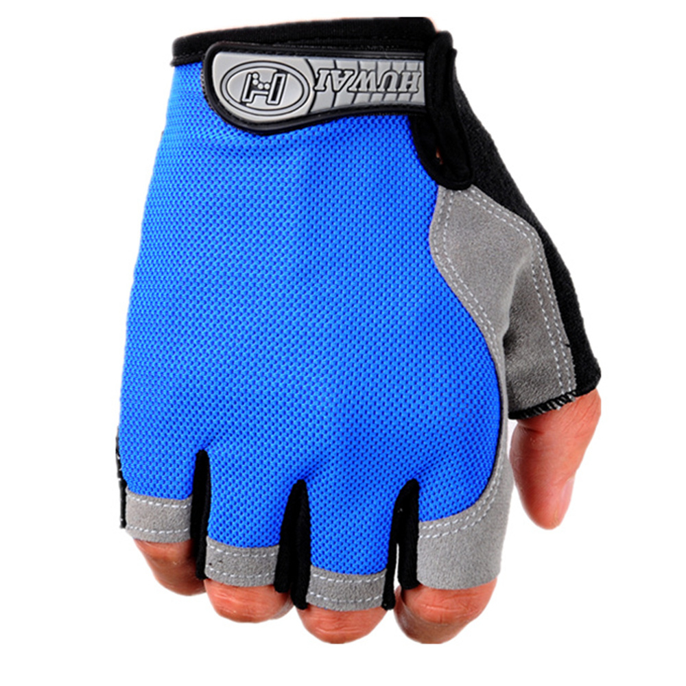 Buy PALM SUPPORT WEIGHT LIFTING , GYM AND FITNESS GLOVES LEATHER BLUE ...