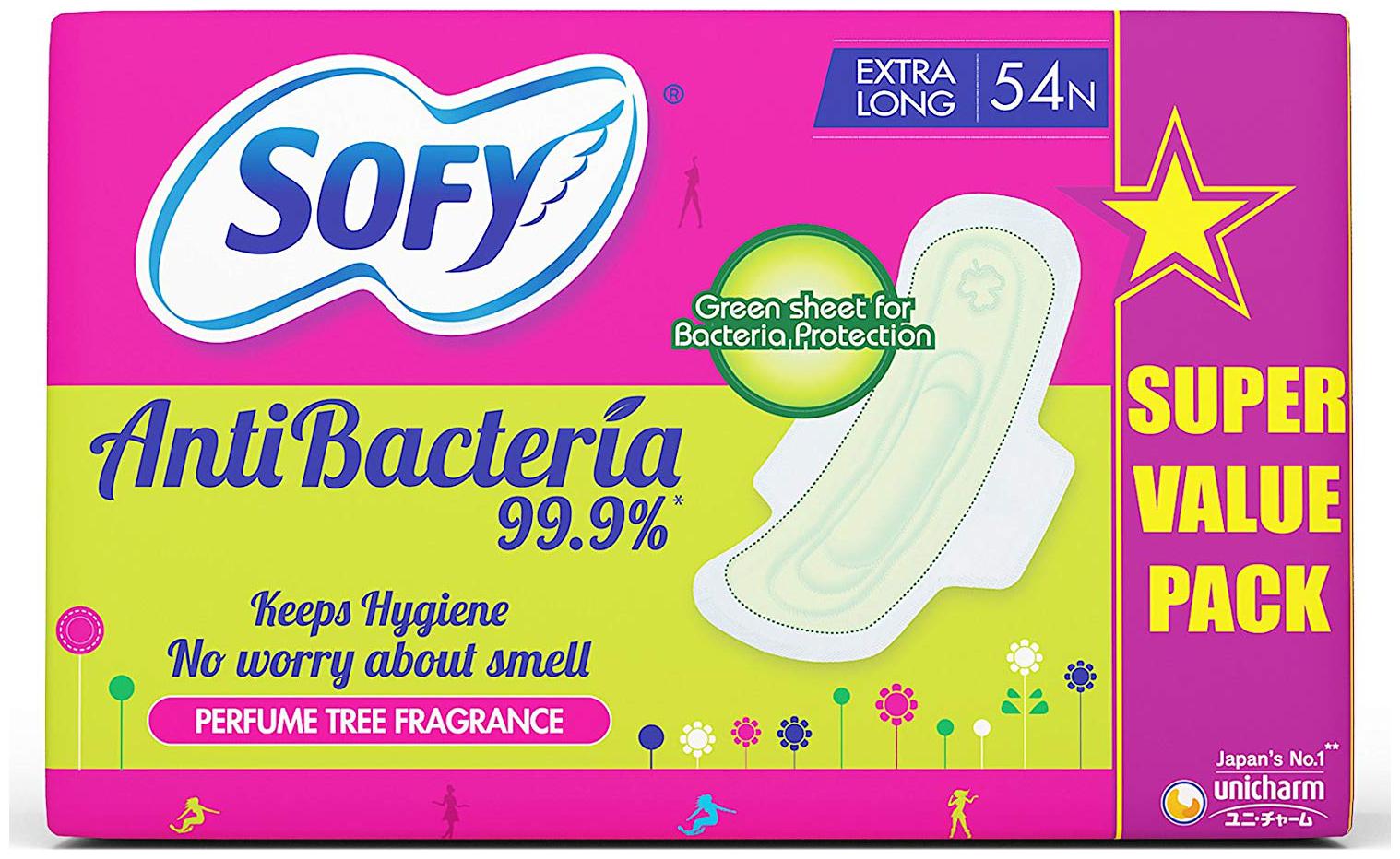 Buy Sofy Anti Bacteria Regular XL Wings Sanitary Pad (Pack of 54 ...