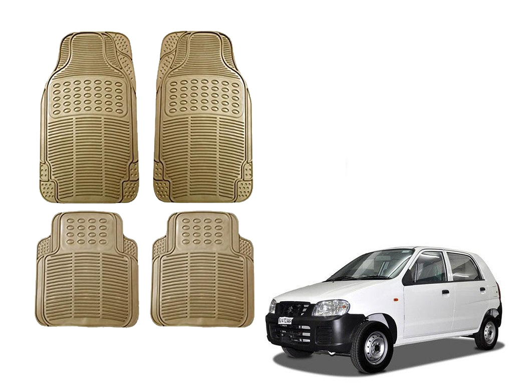 Buy Auto Addict Car Simple Rubber Beige Mats Set of 4Pcs For Maruti ...