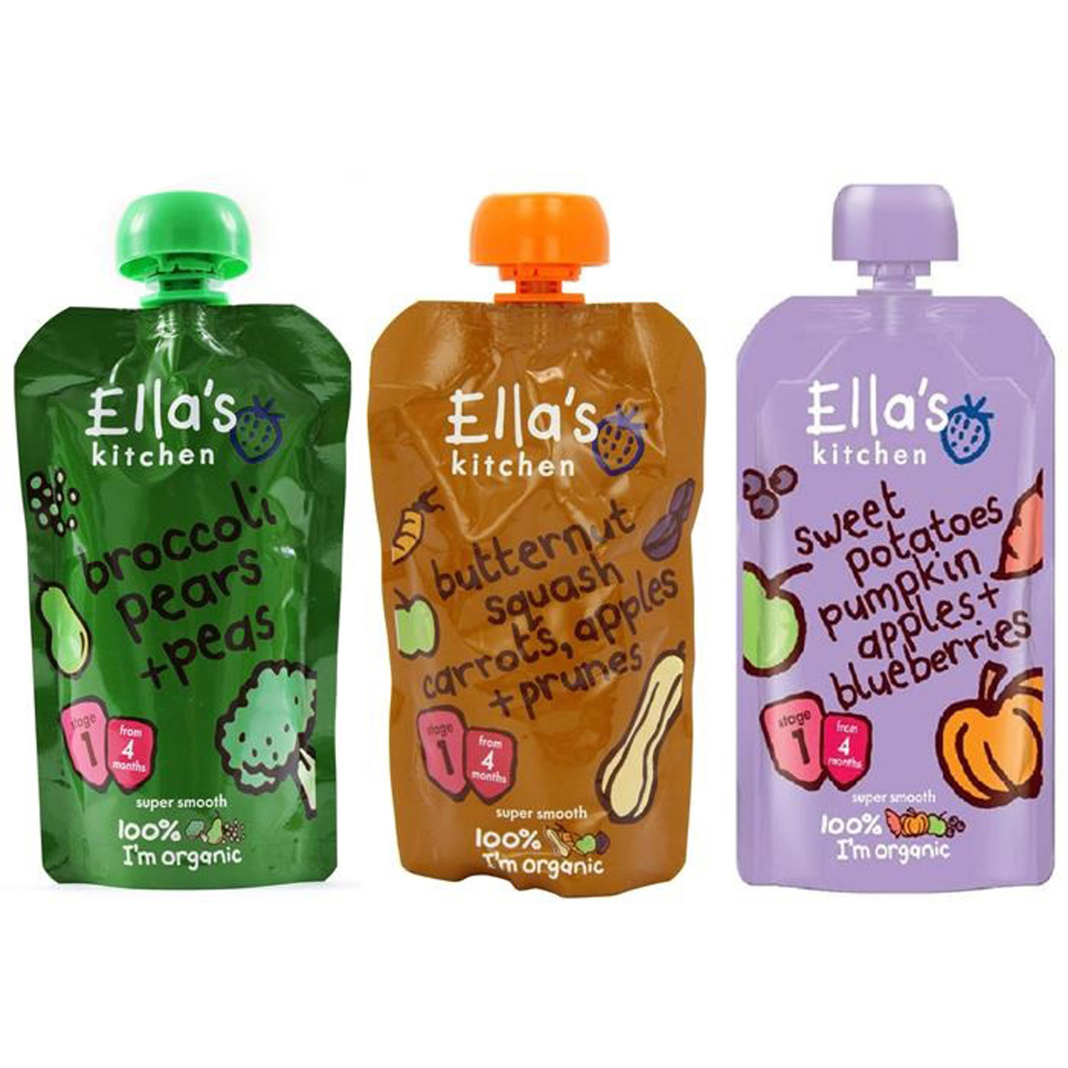 Buy Ella's Kitchen Puree Combo (Pack of 3) - Assorted Options 106 ...