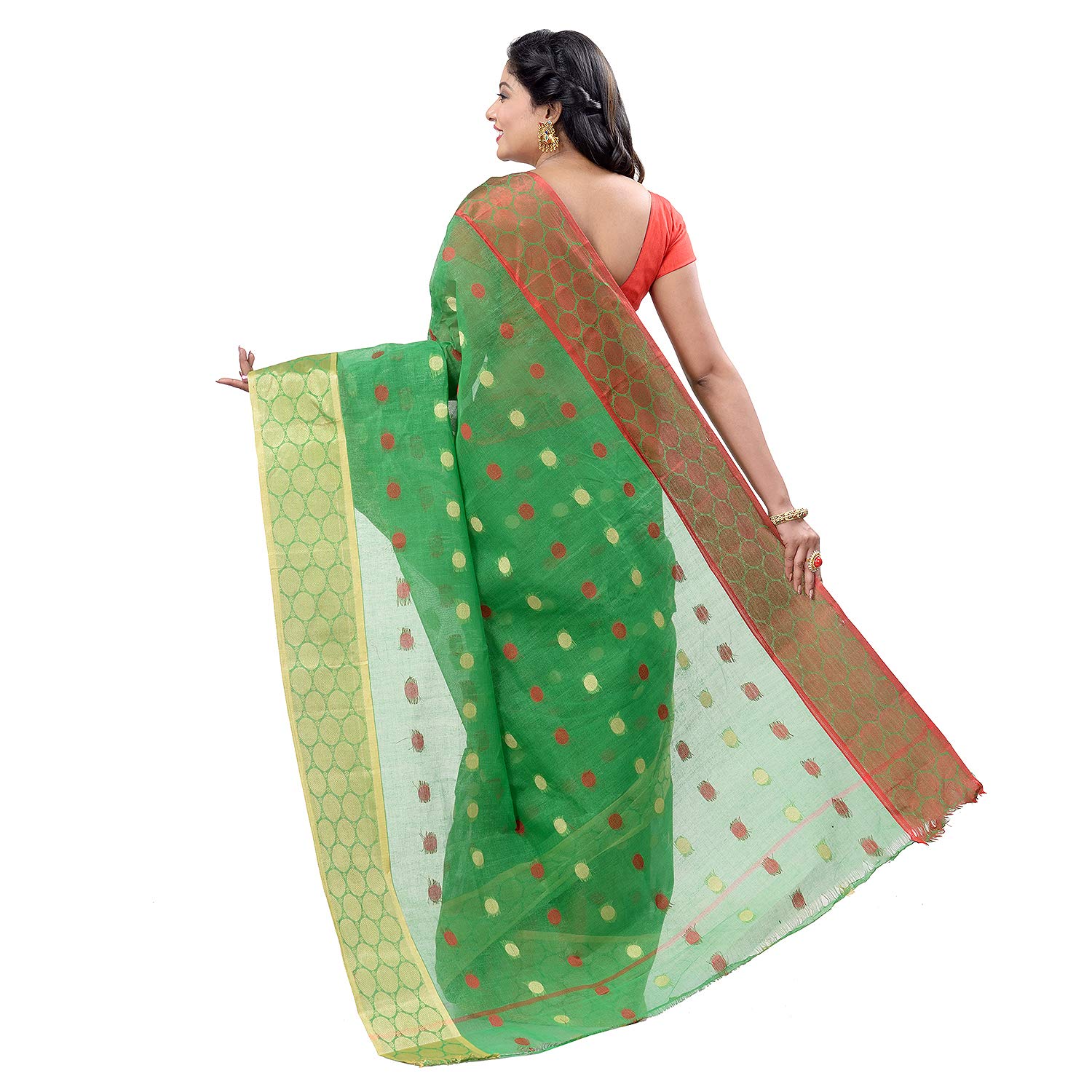 Buy Desh Bidesh Pure Cotton Traditional Bengali Tant Saree Cotton and ...
