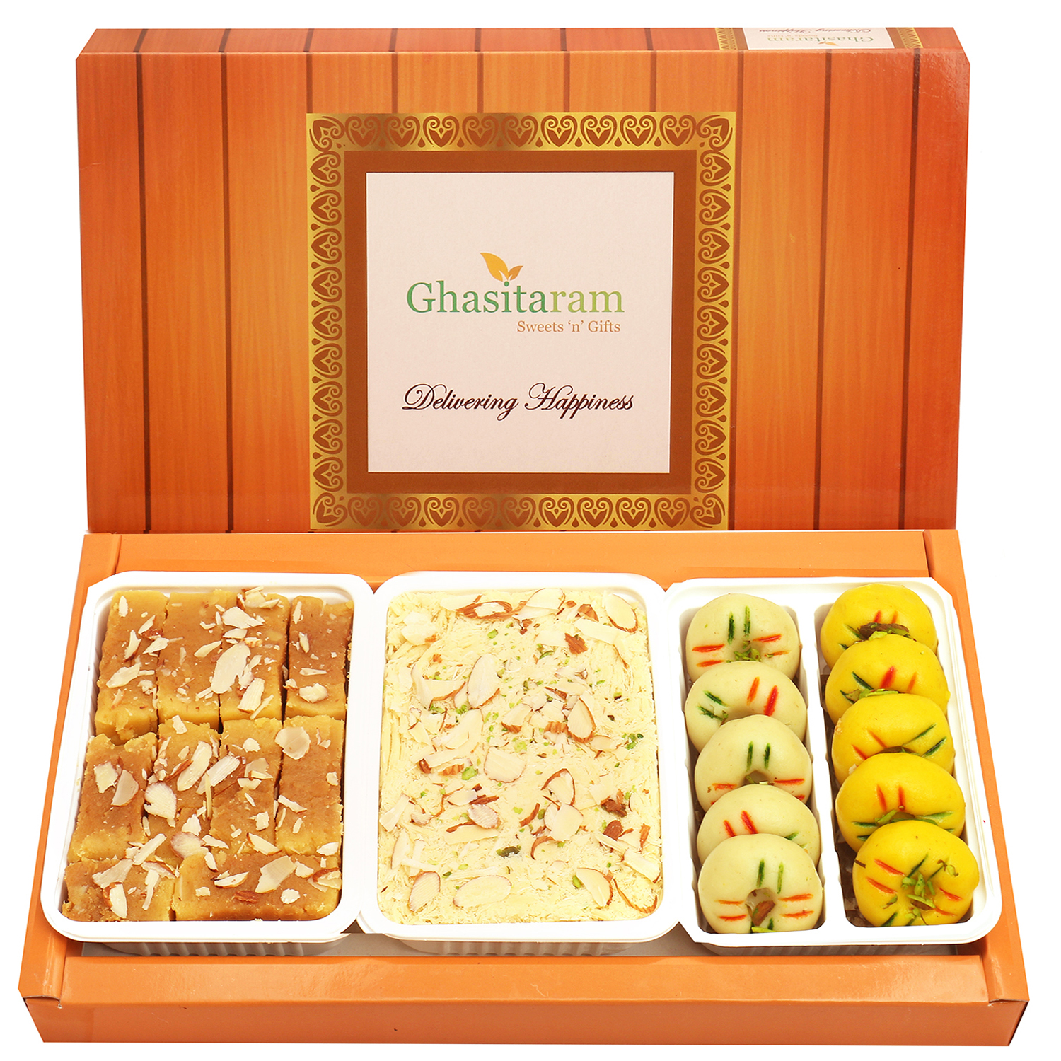 Buy Ghasitaram Gifts Soan Papdi, Mawa Peda and Mysore Pak Online @ ₹751 ...