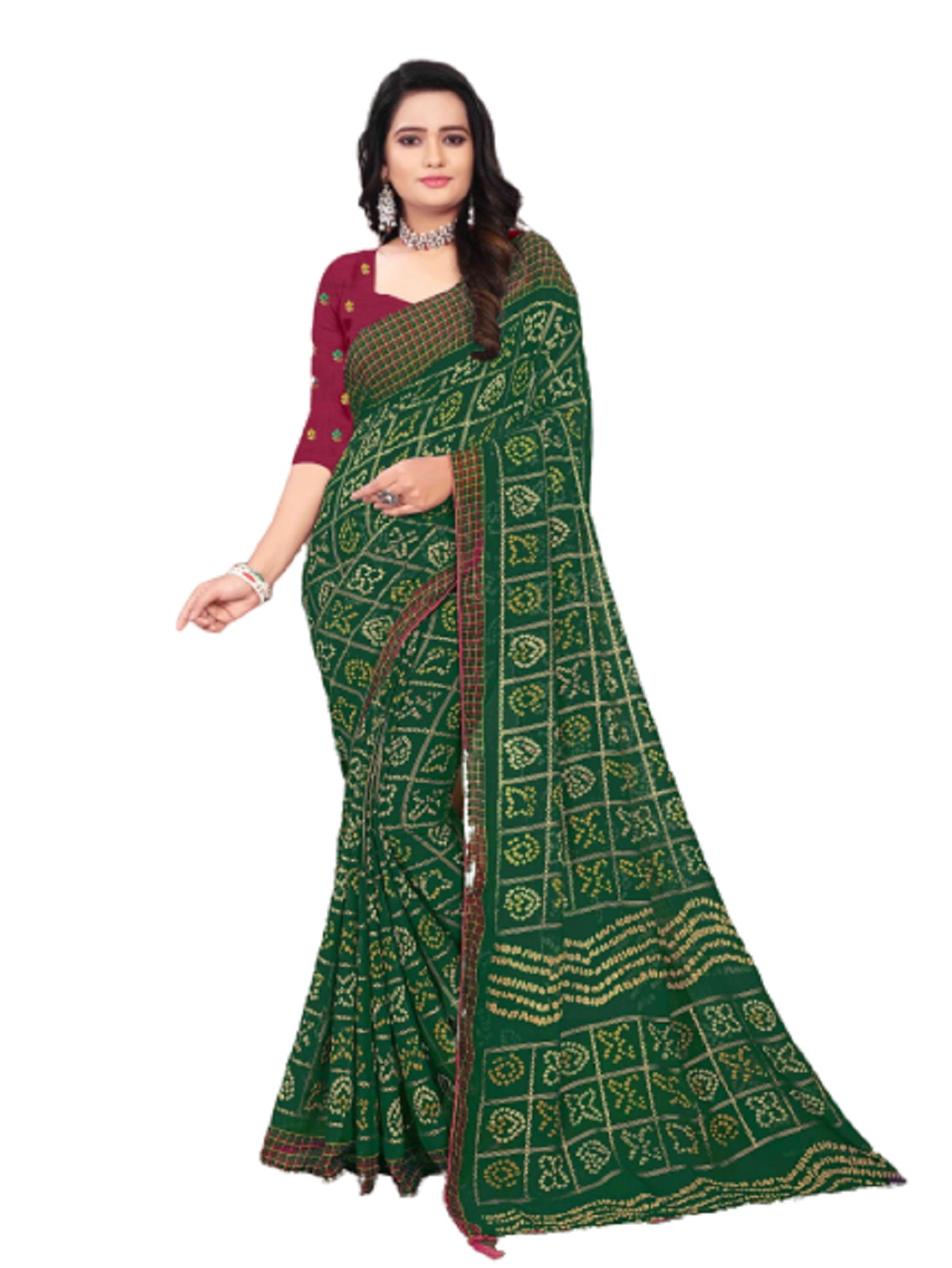 Buy Green Color Saree Online @ ₹1499 from ShopClues