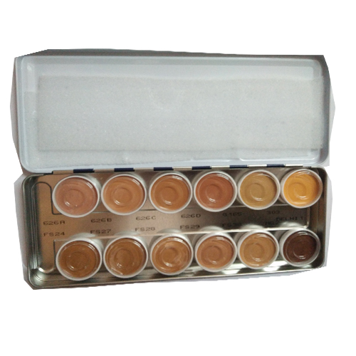 Buy Kryolan Supracolor Cream Texture Set Of 12 Color Palette 40 Ml Free ...
