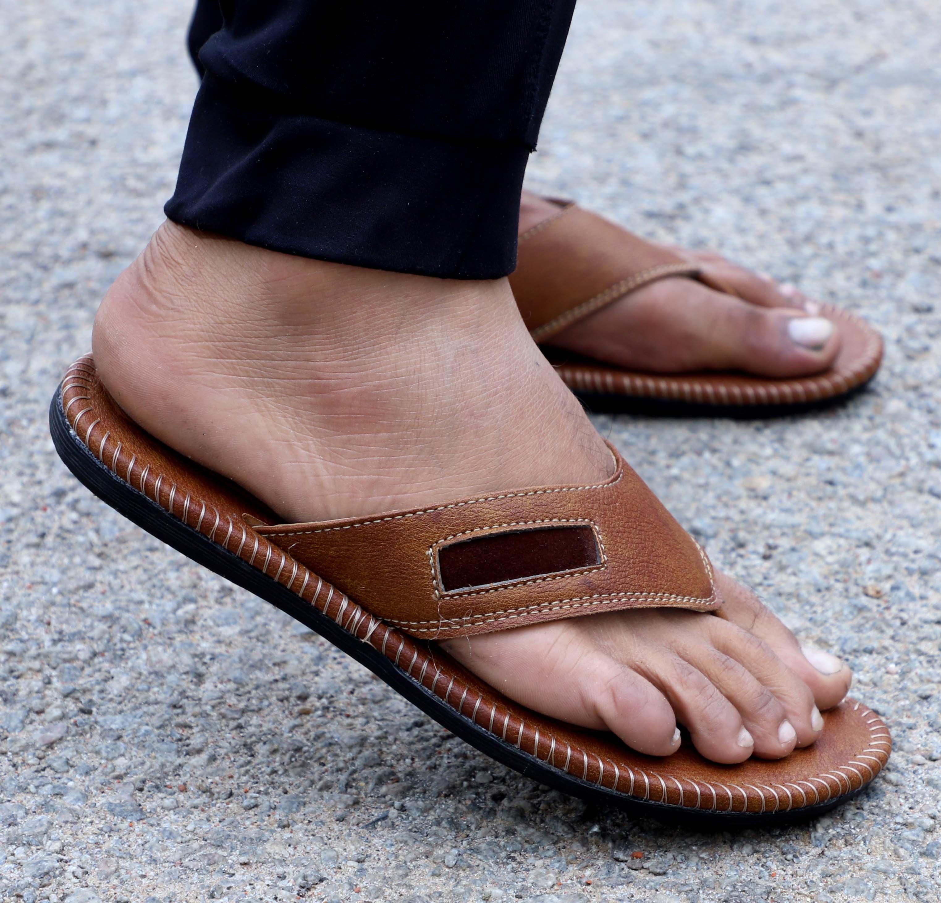 Buy Way Beach Stylish Comfortable Slippers For Men (Brown) Online ...
