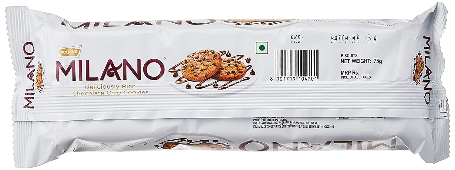 Buy Parle-Milano Chocolate & Chip Cookies-75 G Online @ ₹30 from ShopClues