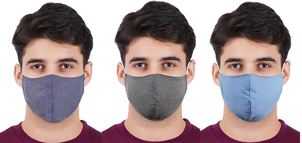 Buy 3 Layer Protective Cotton Face Mask for Men (Pack Of 3) Online ...