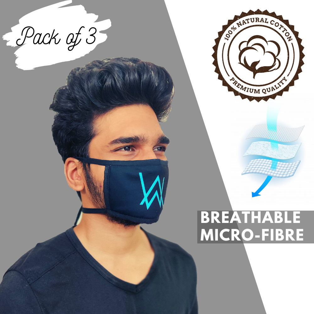 Buy 3 ply cotton face masks for pollution & virus protection - Reusable ...