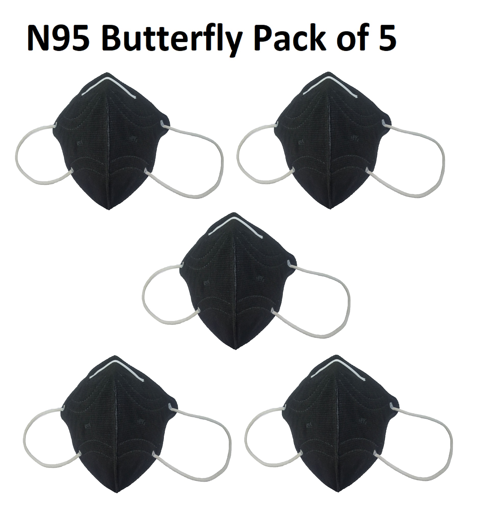 Buy N95 Mask New Black Butterfly Latest Fashion Design Combo Pack of 5 ...