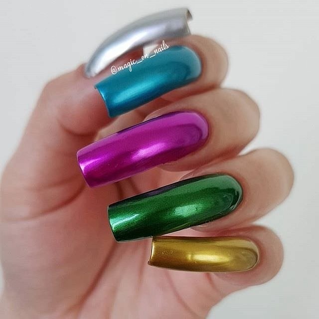 Buy Metalic Look Mirror Effect Nail Polish Random Color Mirror Effect ...