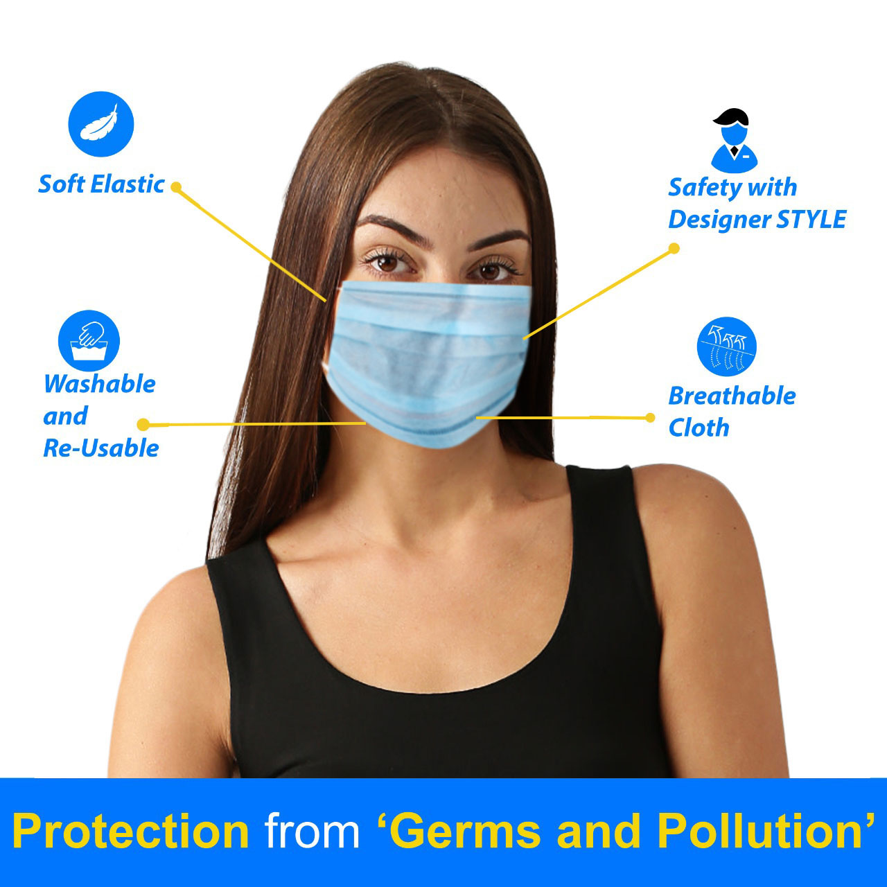 Buy Ramanta Disposable 3-Layer Mask Dustproof Protective Face Cover ...