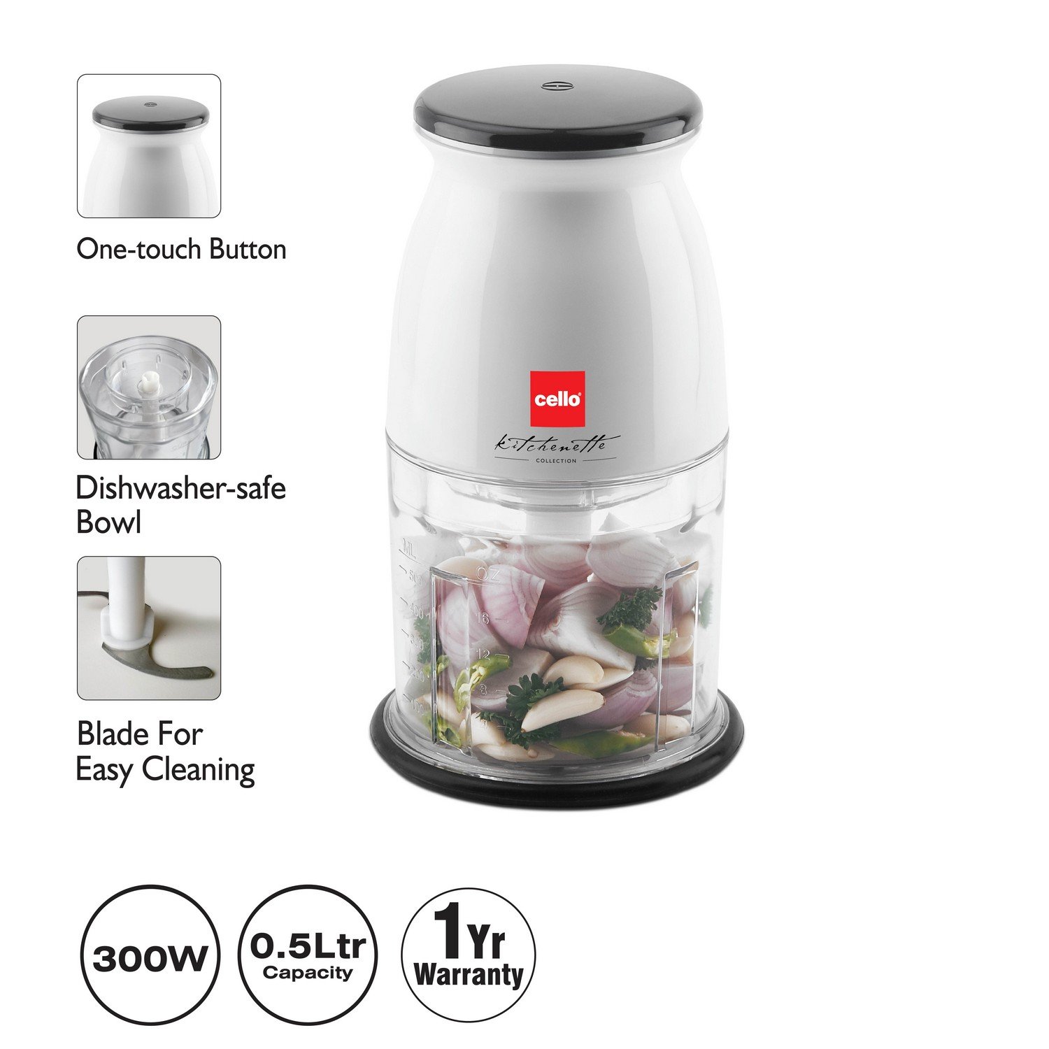 Buy Cello Chop N Chop Table Top Electric Chopper with See Through ...