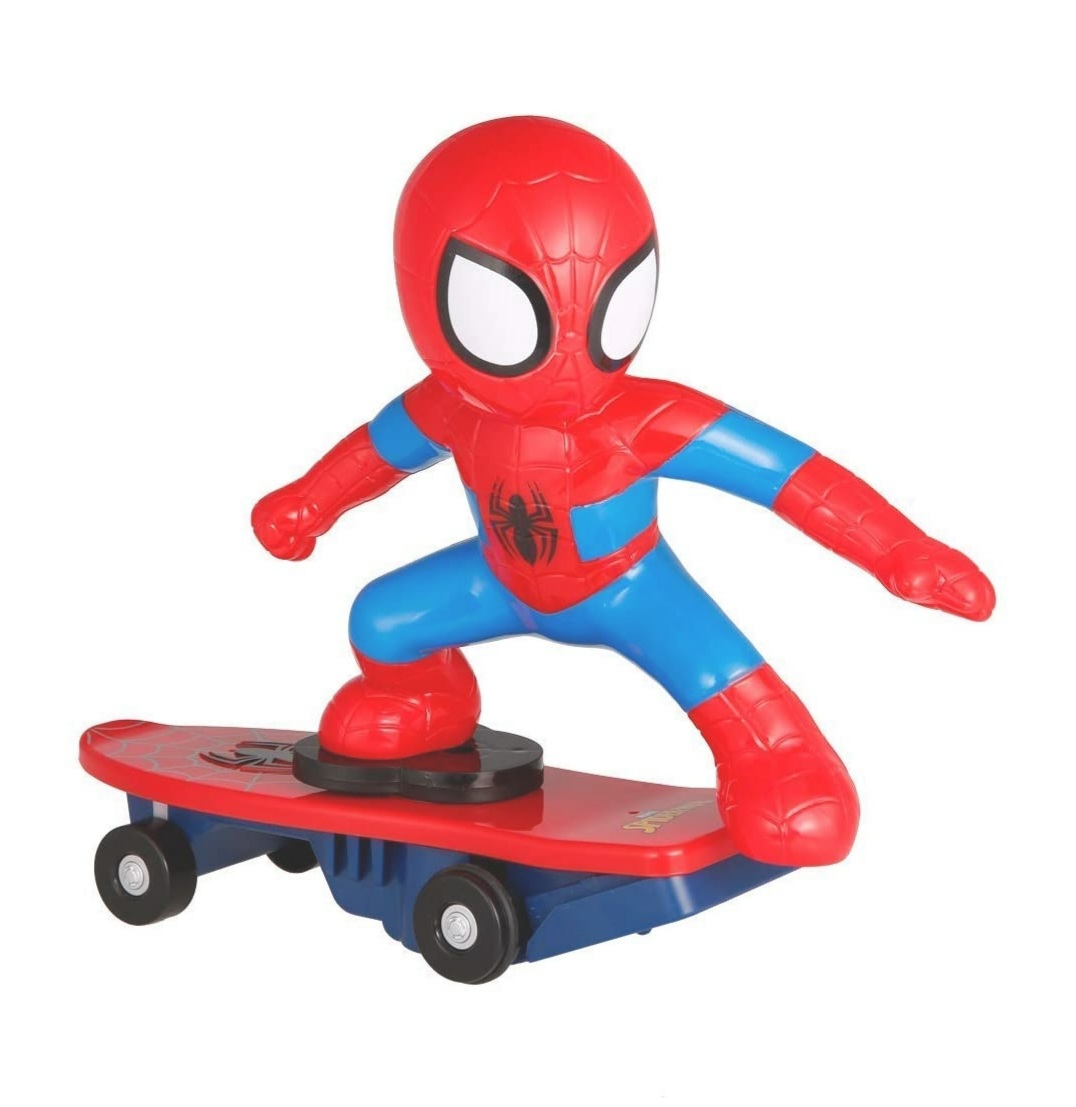 Buy Marvel Spider Man Action Figure Skating Sound Toy With Skateboard ...
