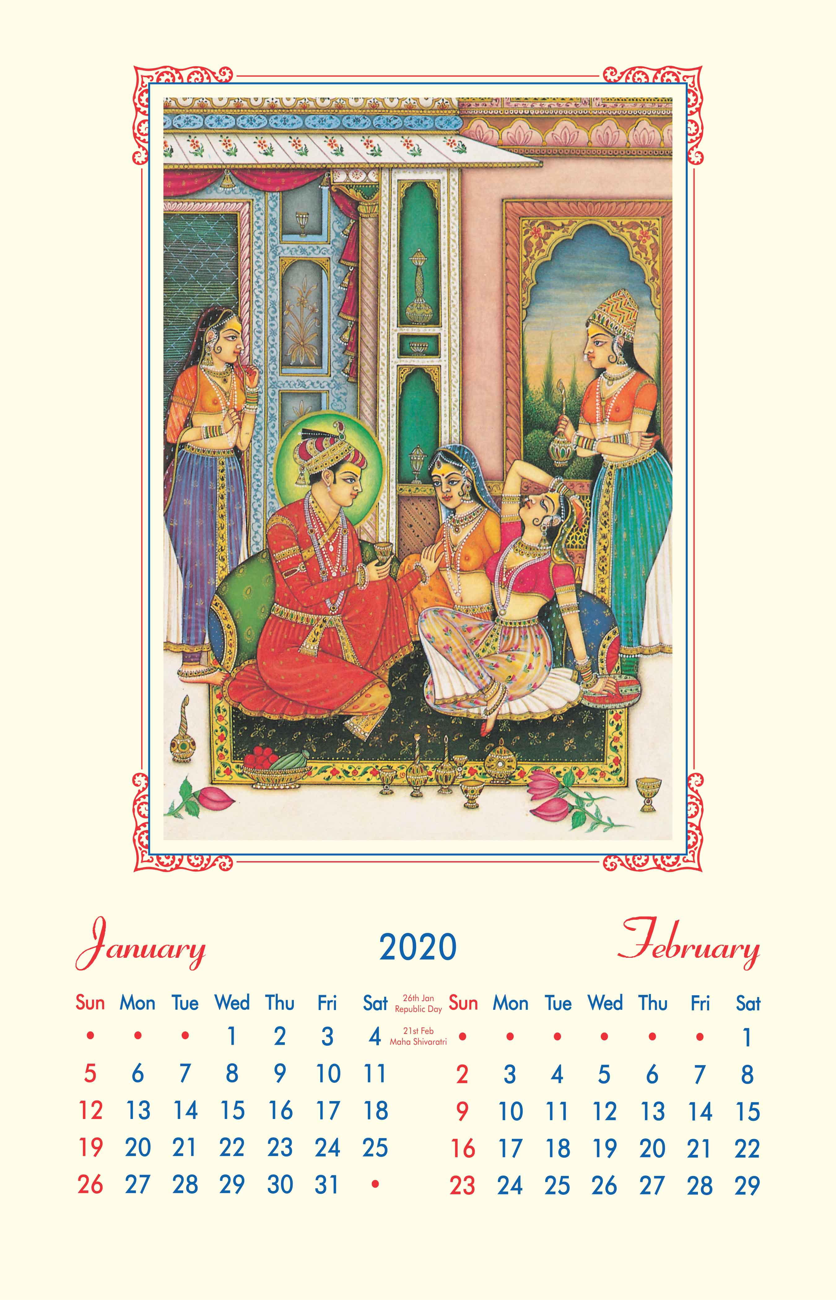 Buy Mughals Wall Calendar 2020, Adoring Illustrations of the Mughal Era ...
