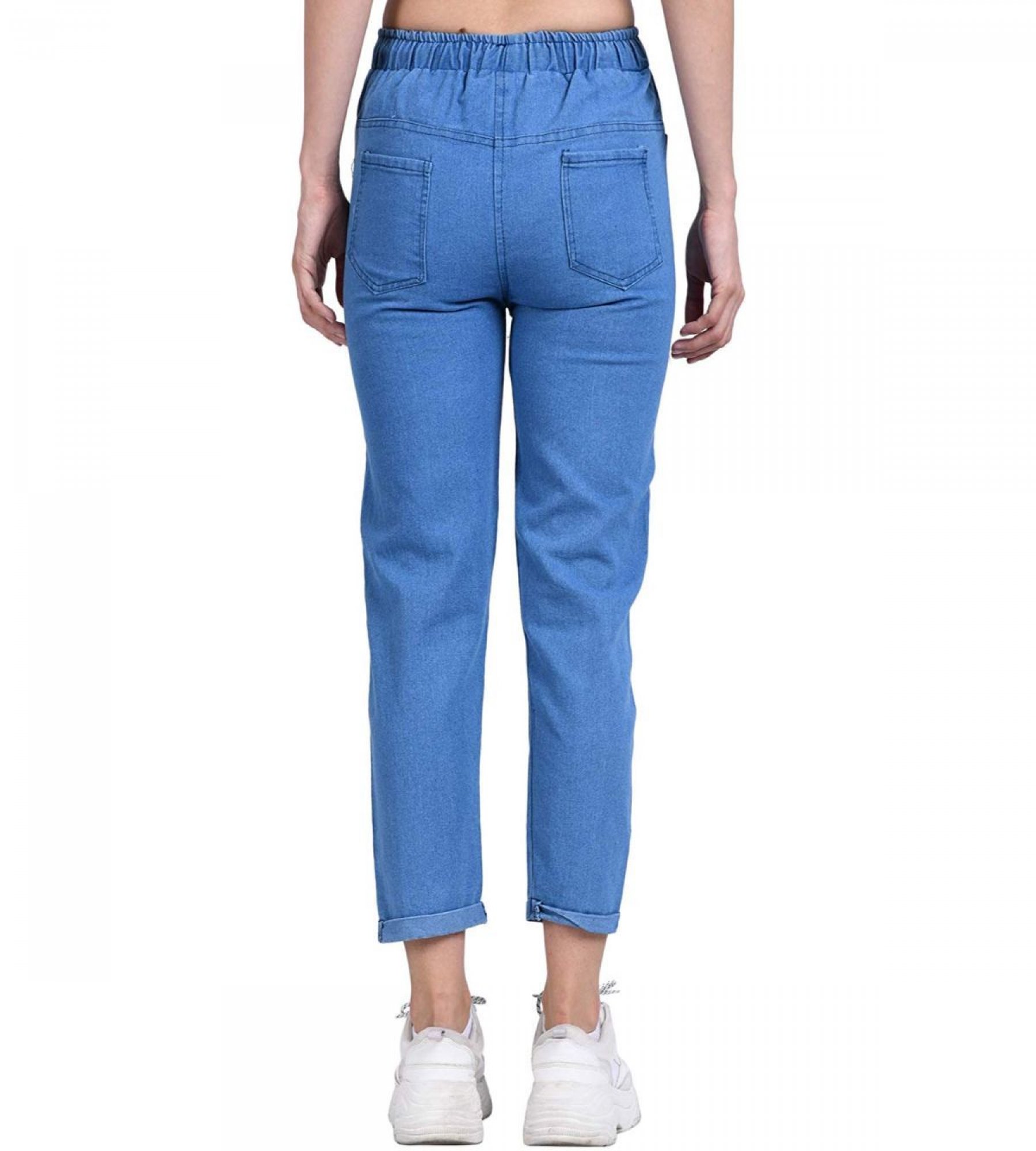 Buy TIA Women Stylish Denim Slim Fit Joggers (Light Blue) Online @ ₹425 ...