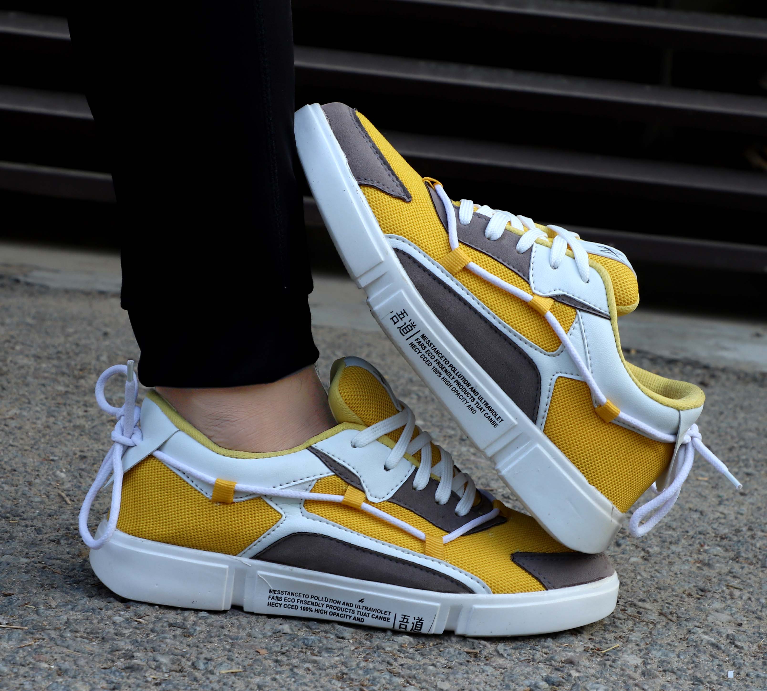 Buy Woaker Yellow Slip on Sneakers For Men Online @ ₹619 from ShopClues