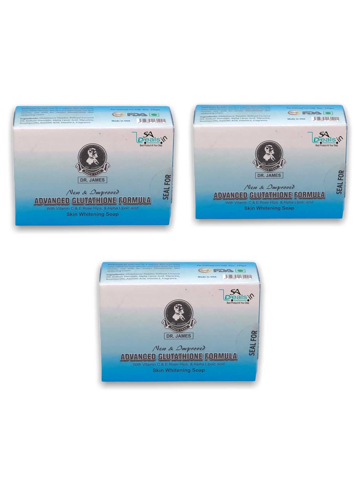 Buy Dr james Soap Health Care Beauty Skin Whitening Soap (Pack of 3 ...