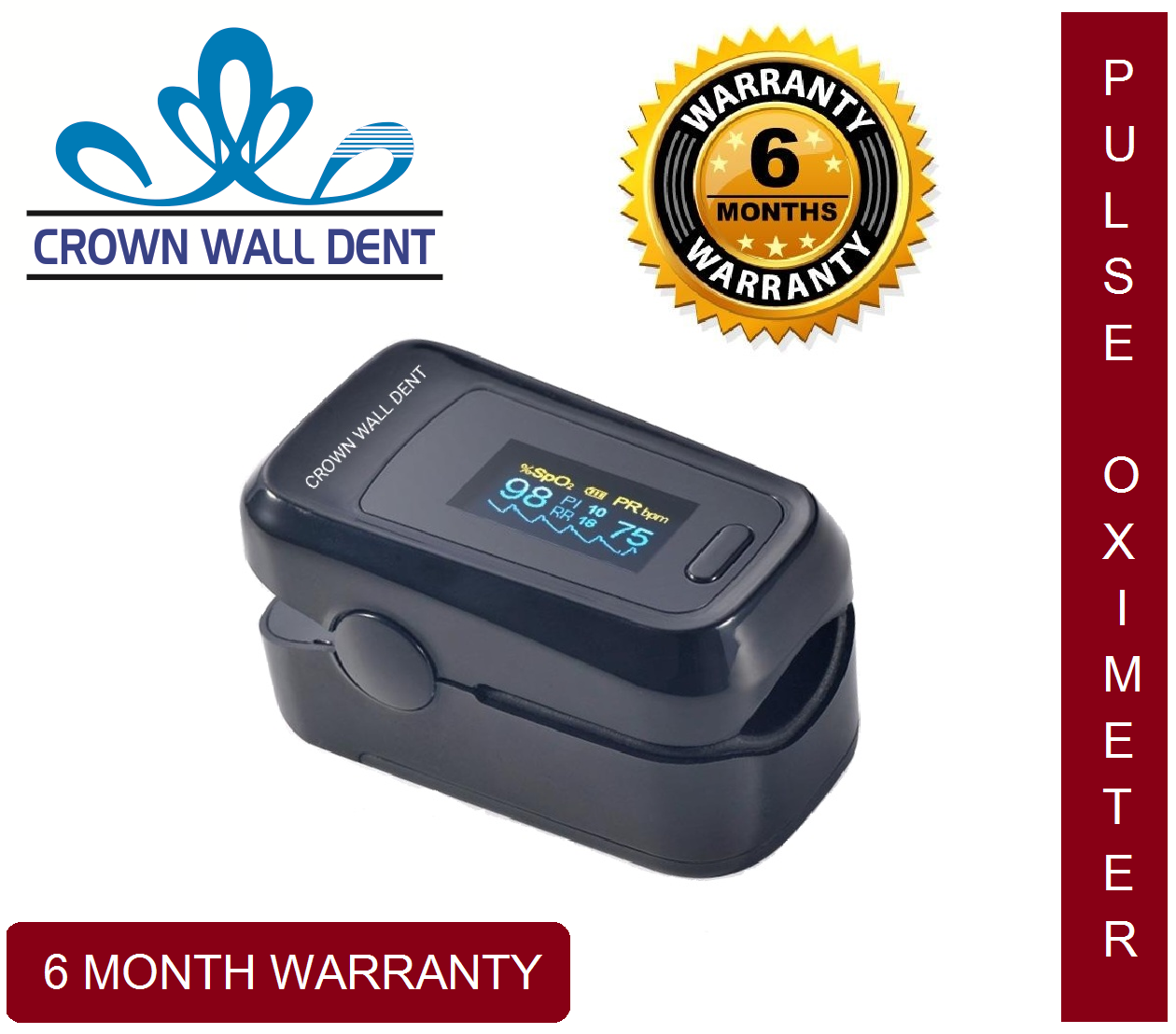 Buy CROWN WALL DENT Pulse Oximeter ( GERMANY ) with AUDIO VISUAL ALARM ...