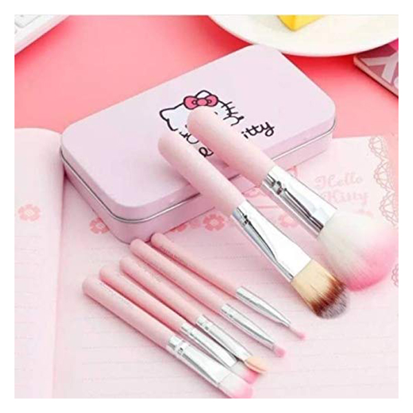 Buy 7 Piece Hello Kitty Make Up Brush Set For Girl Women (Pink) Online ...