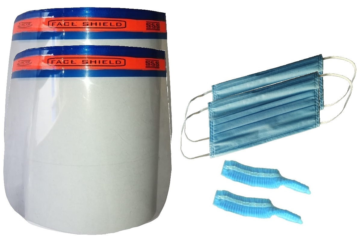 Buy Combo pack of S COT Face Shield Elastic strap 300 micron with 3 PLY ...