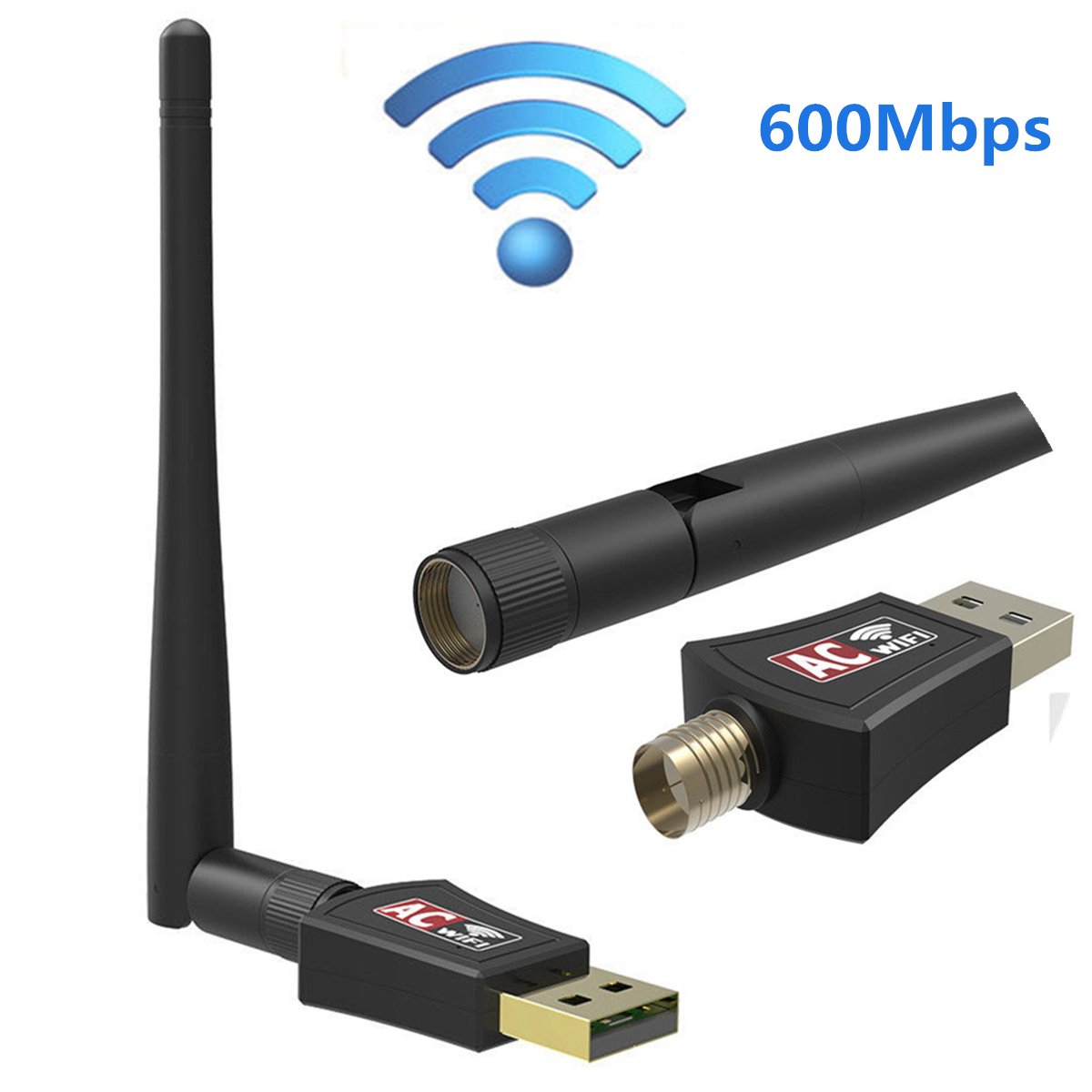 Buy 600Mbps USB WiFi Dongle Wireless Adapter 802.11n/g/b with Antenna for All PC Online @ ₹437 ...