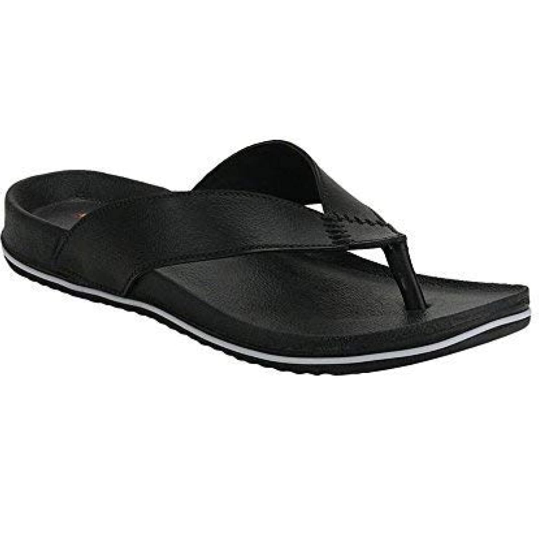 Buy Leather Look Ultra lite black Multicolored Casual men's Slipper ...