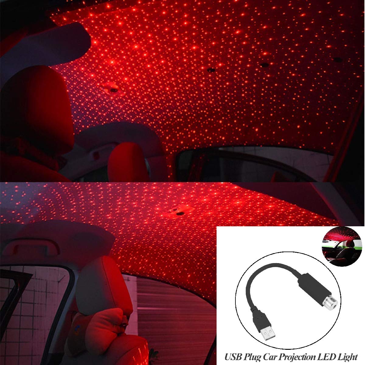 Buy USB Laser Light Projector for CAR/Room ROOF Interior Decoration ...