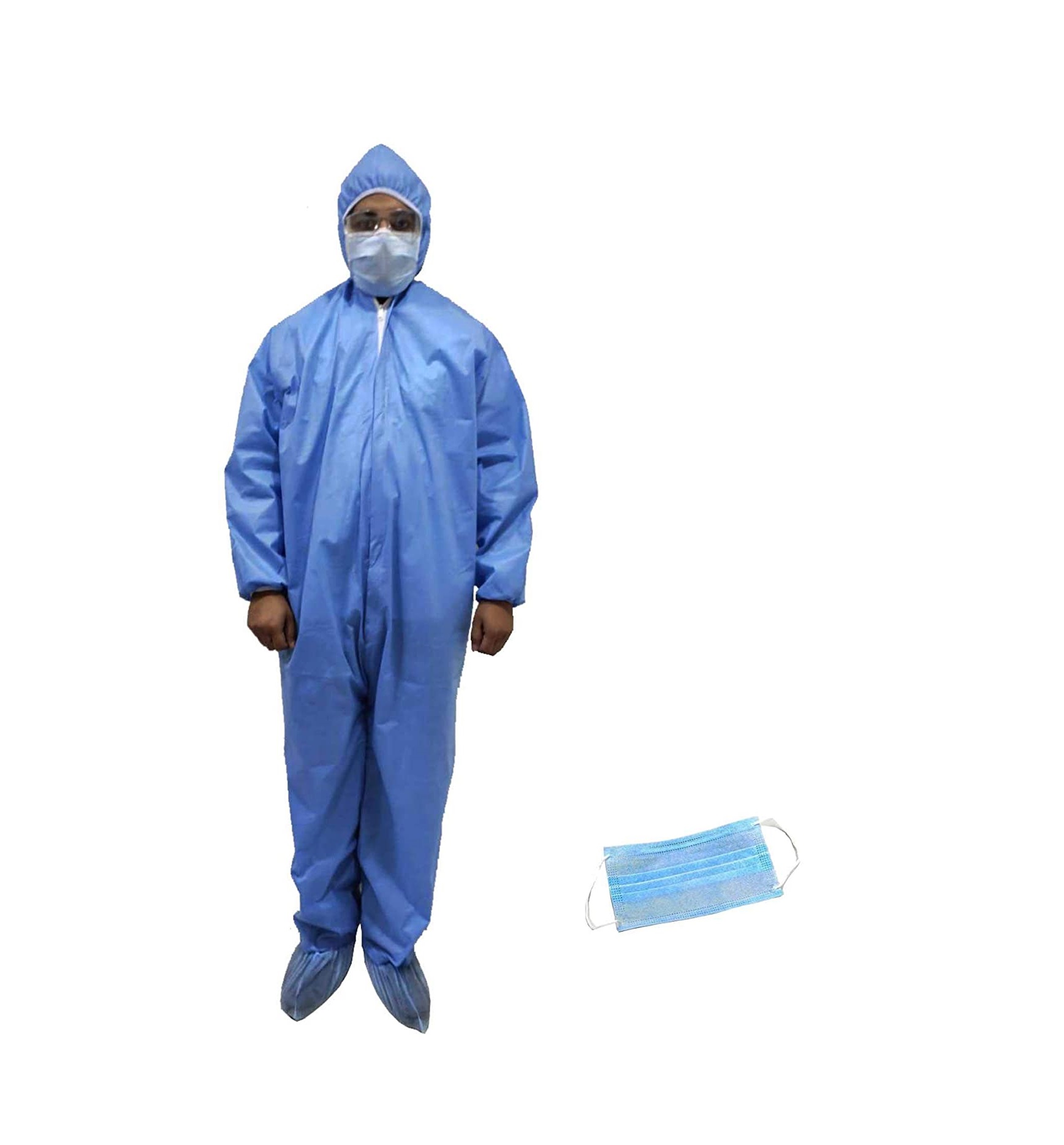 Buy Body Safe Full Body Coverall Hood Cap And Shoe Cover 90 GSM PPE ...