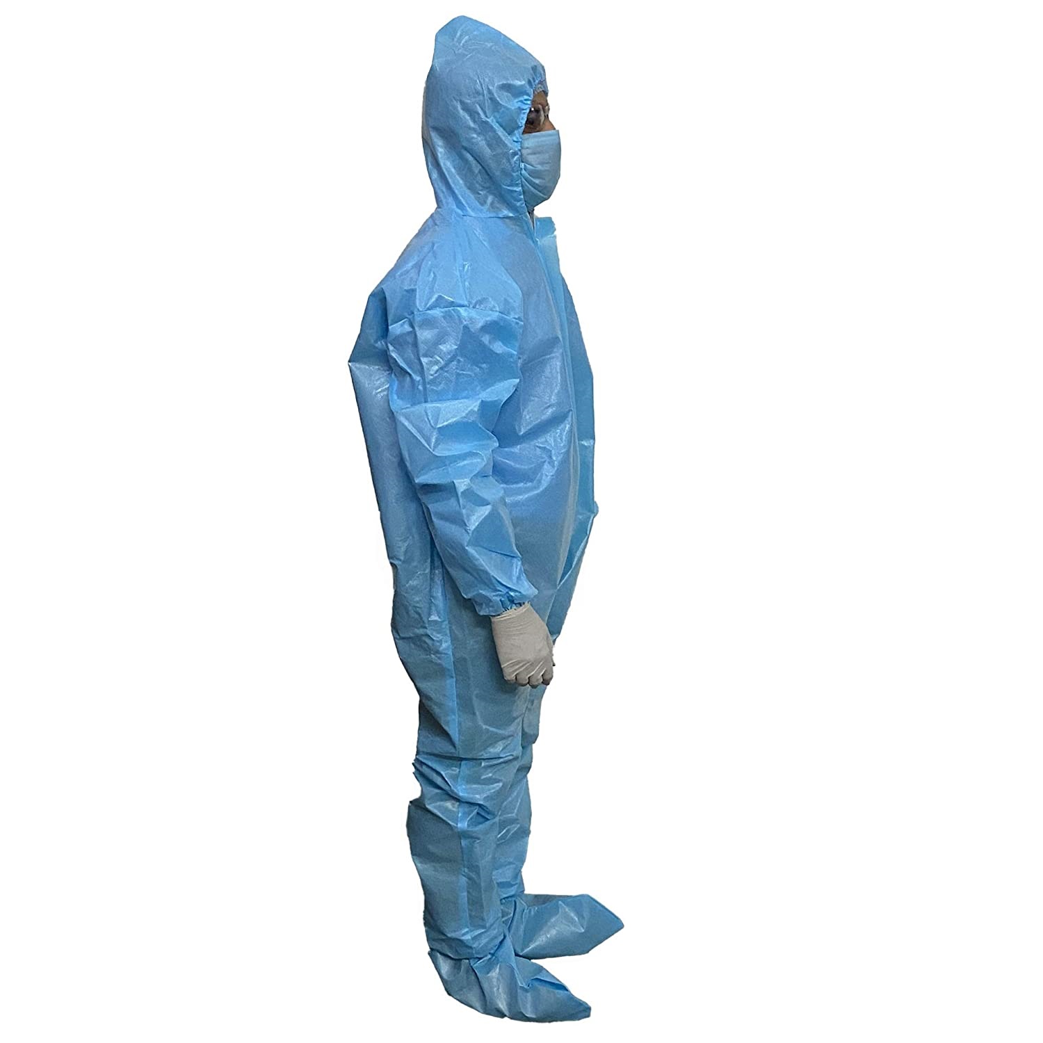 Buy Body Safe Disposable Protective Non Woven 90 GSM PPE Suit (Blue ...