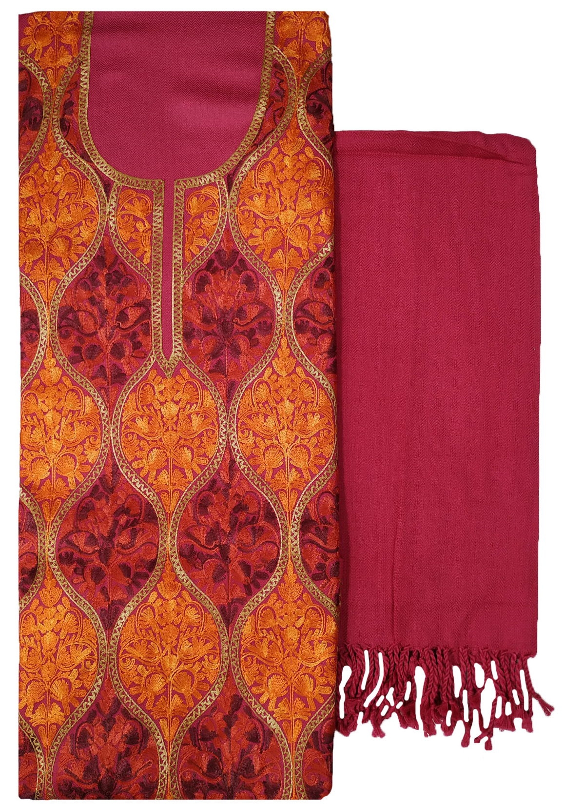 Buy Varun Cloth House Womens Woollen Kashmiri Embroidery Salwar Suit ...