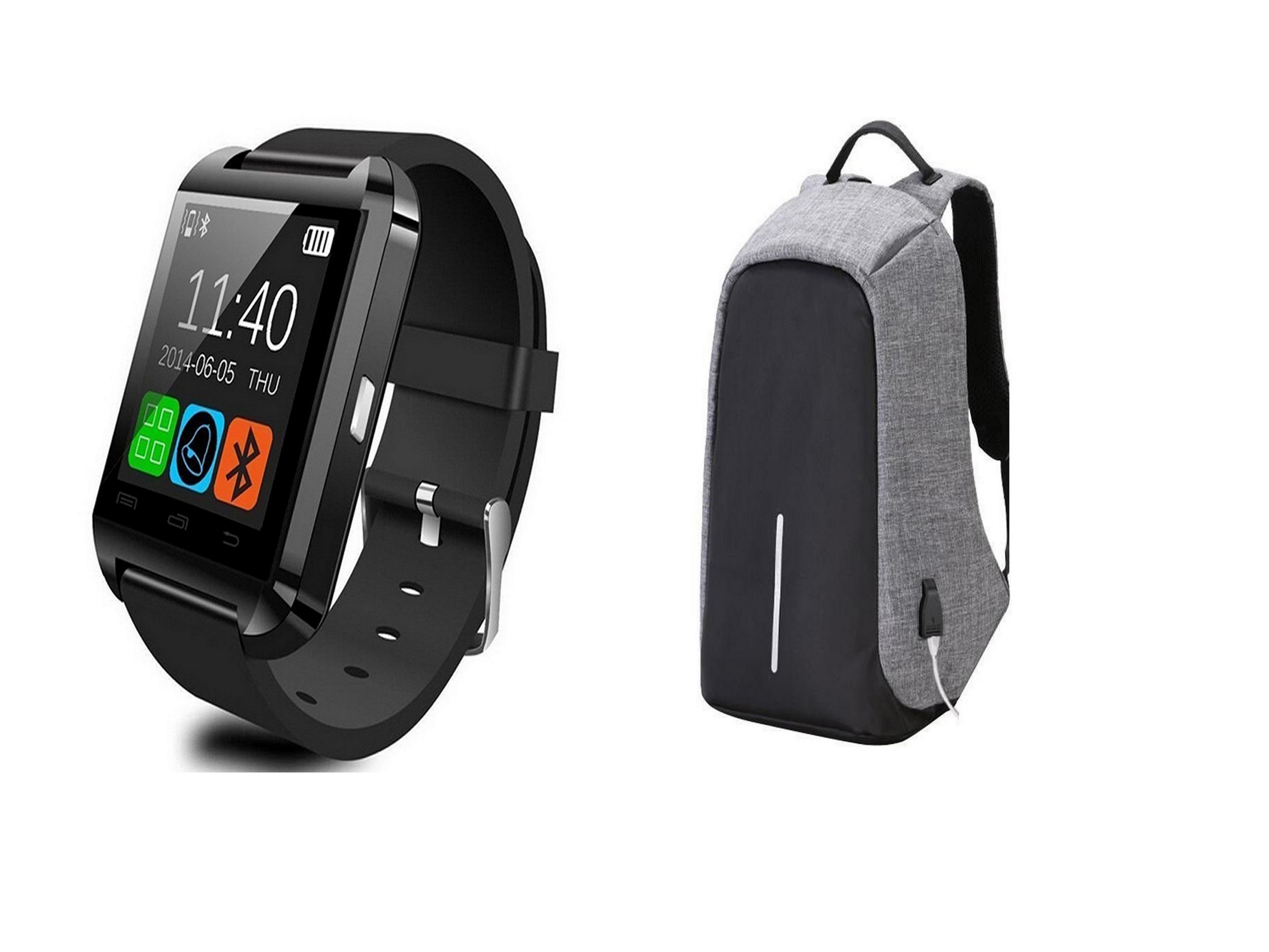 Buy Bushwick Combo Of U10 Bluetooth Android IOS, Smartwatch With Grey ...
