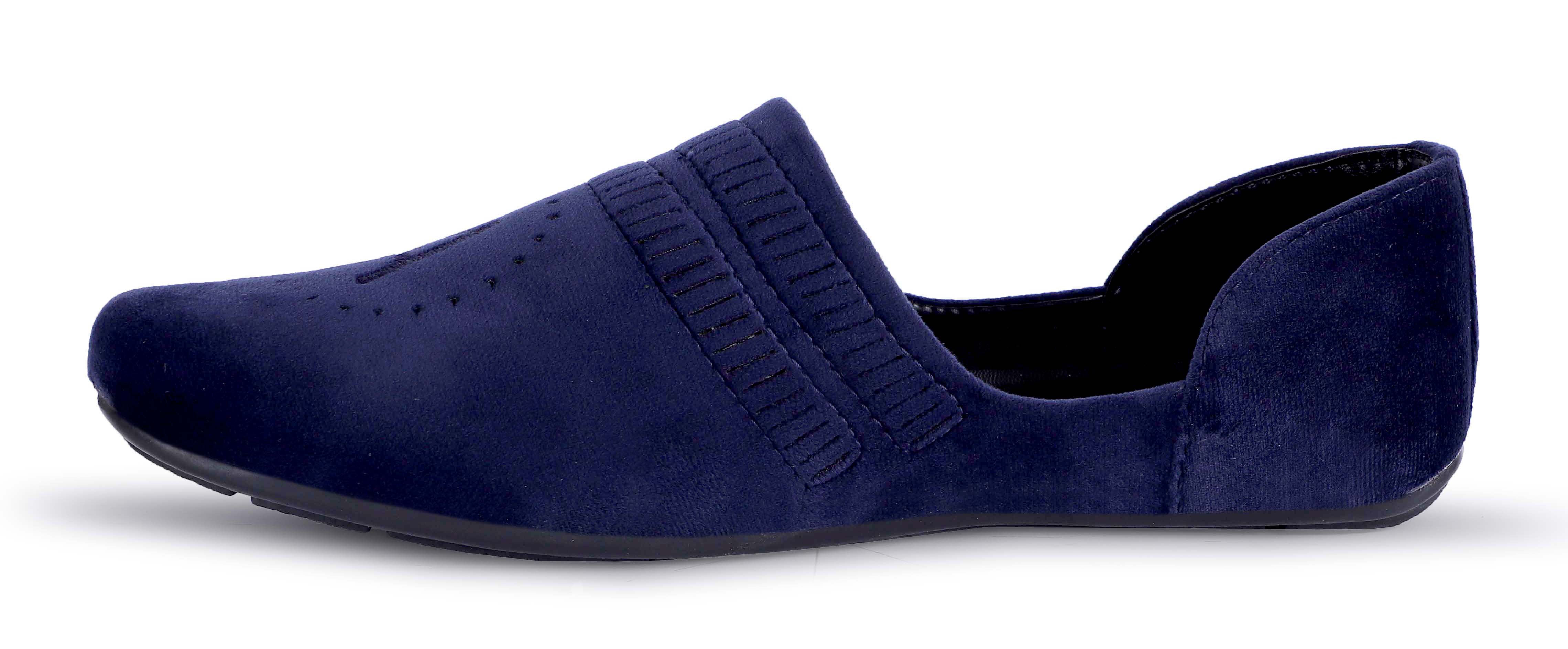 Buy Aadi Men's Blue Suede Leather Outdoor Casual Mojaris Online @ ₹999 ...