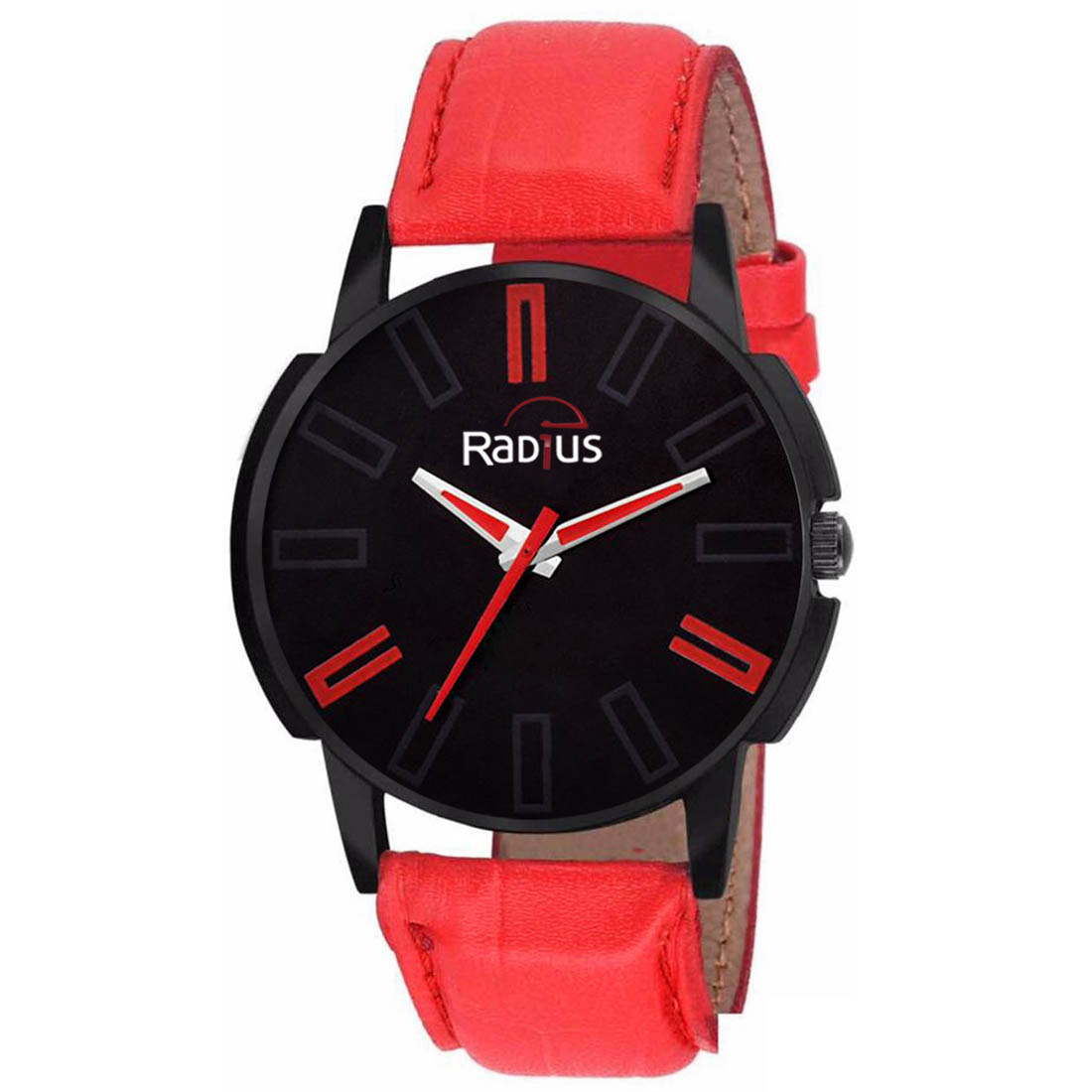 Buy Radius Red Strap Black Dial Watch For Men's Boy's RQ-90 Online ...