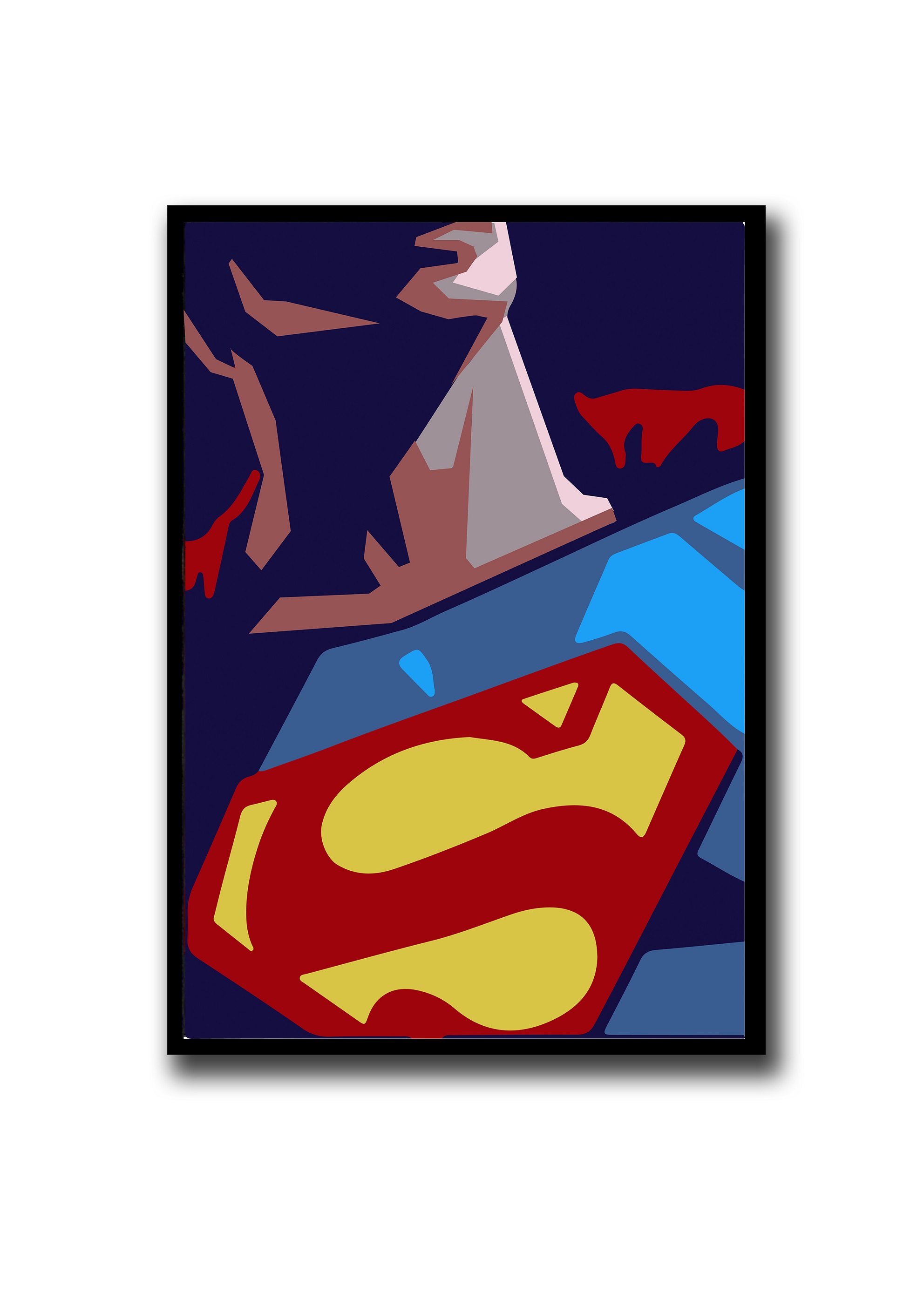 Buy Blue Nexus Superman S Logo Comical Paper Wall Poster With Frame ...