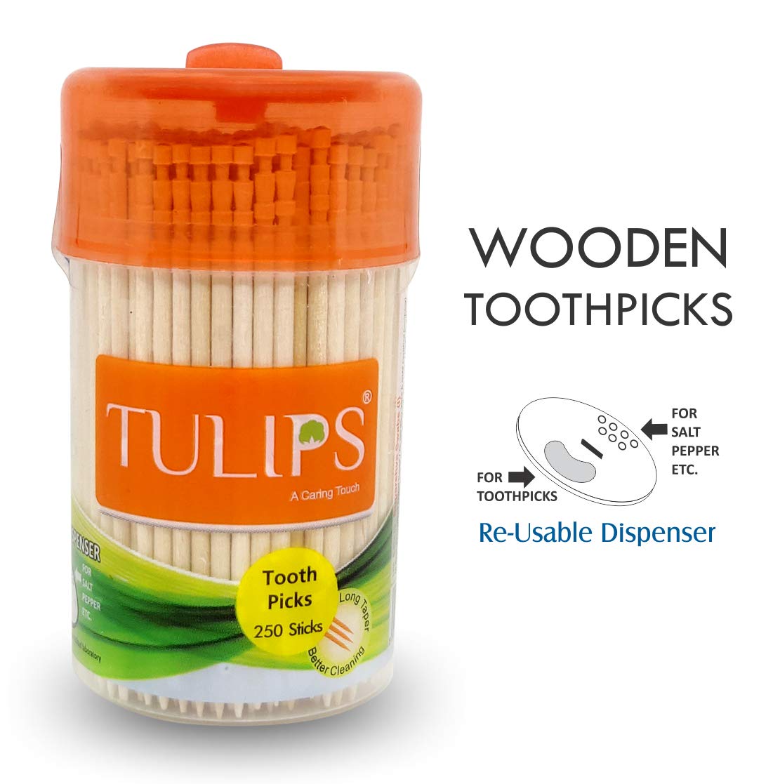 Buy Tulips Wooden Toothpicks 250 Sticks (Pack of 3) with Origami Wet ...
