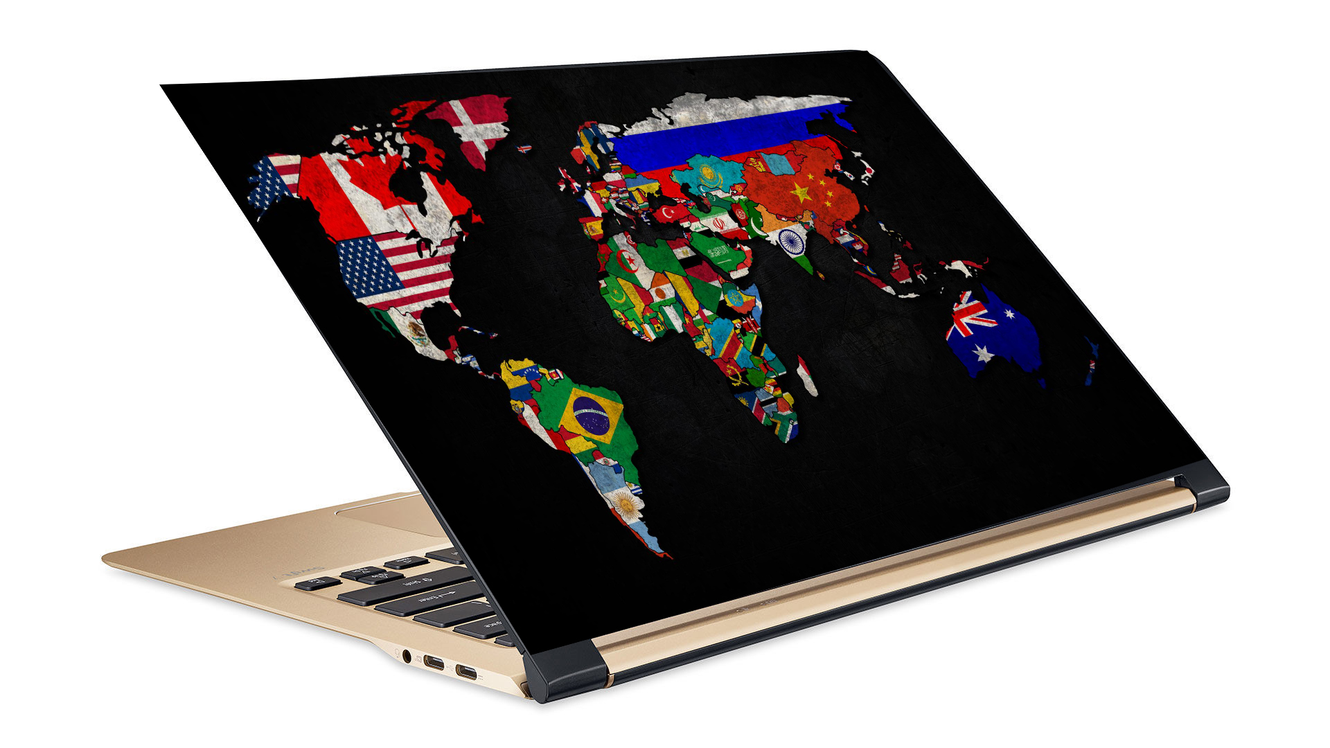 Buy Pujya Designs World Map Laptop Skin 15.6 Vinyl Vinyl Laptop Decal ...