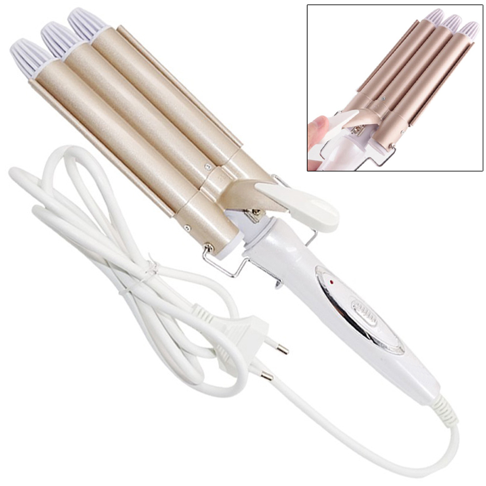 Buy Kemei KM-1010 Professional Hair Curling Iron Ceramic Triple Barrel Hair Curler Irons Wave ...