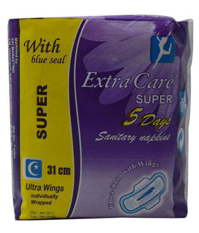 Buy Extra Care Super Regular 7 Sanitary Pads Pack of 6 Online @ ₹380 ...