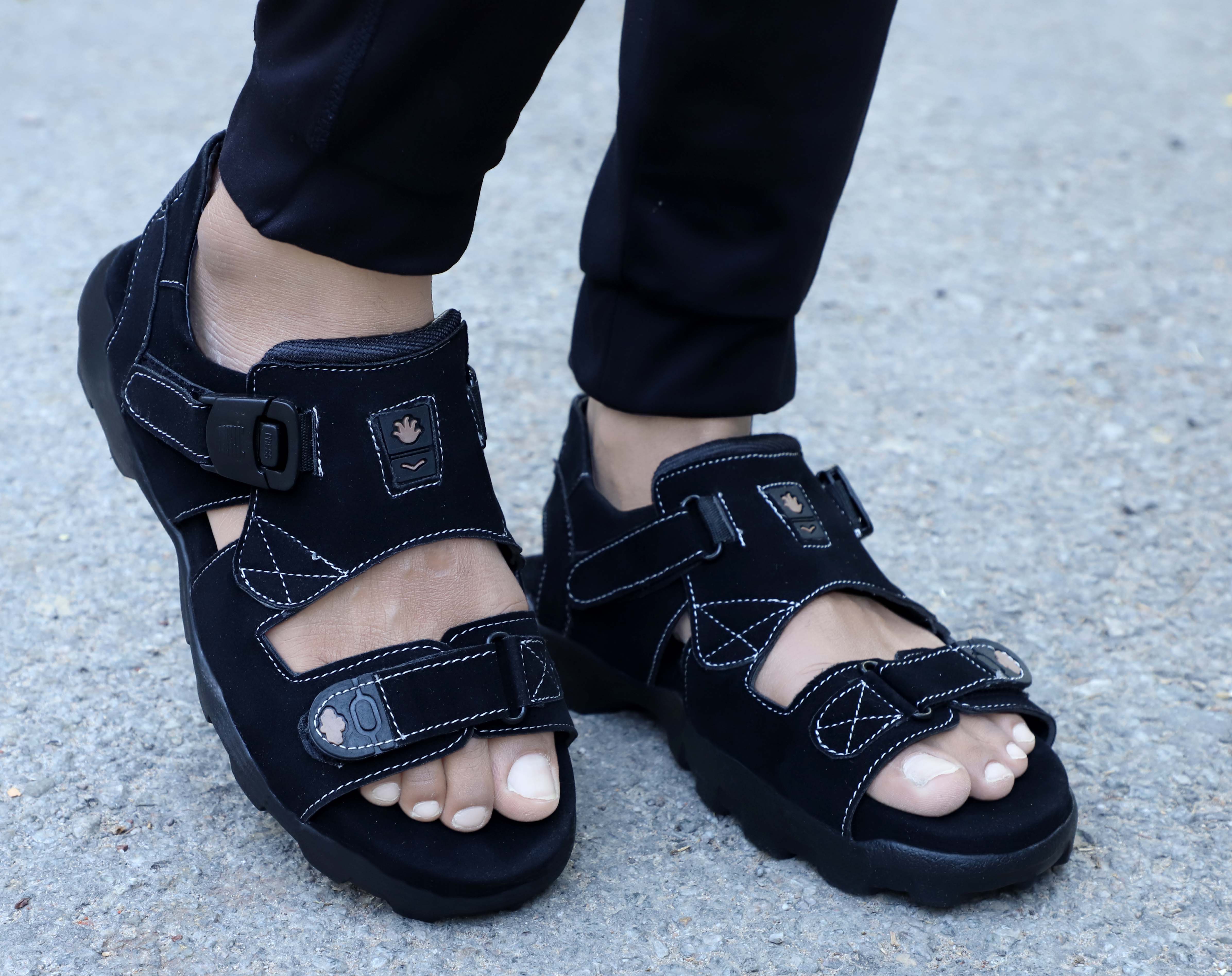 Buy Way Beach Black Comfortable Hook Loop Outdoor Formal,Casuals ...