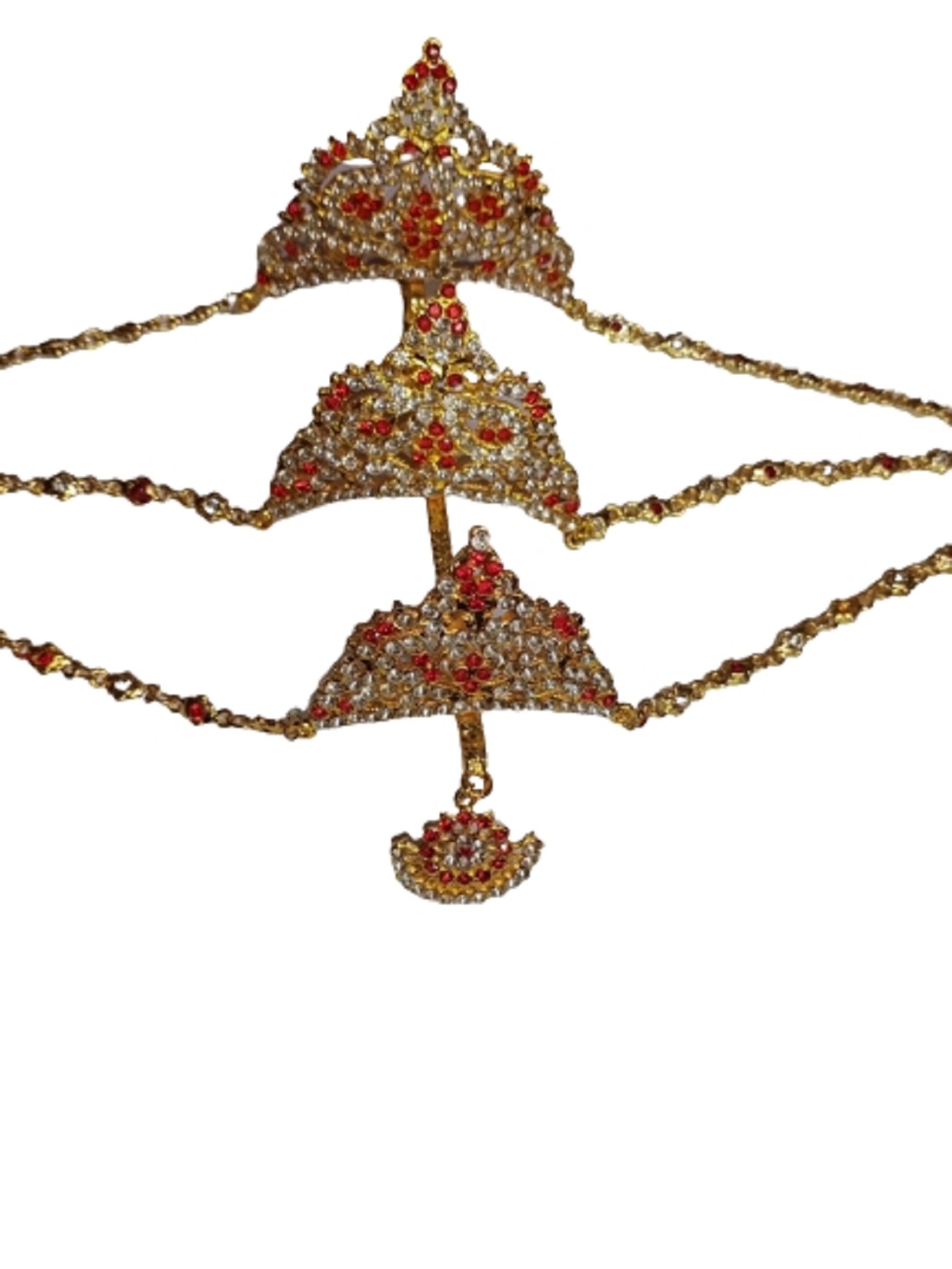 Buy Crown Three 3 Steps Crown Free Size For Bharatanatyam Dance ...