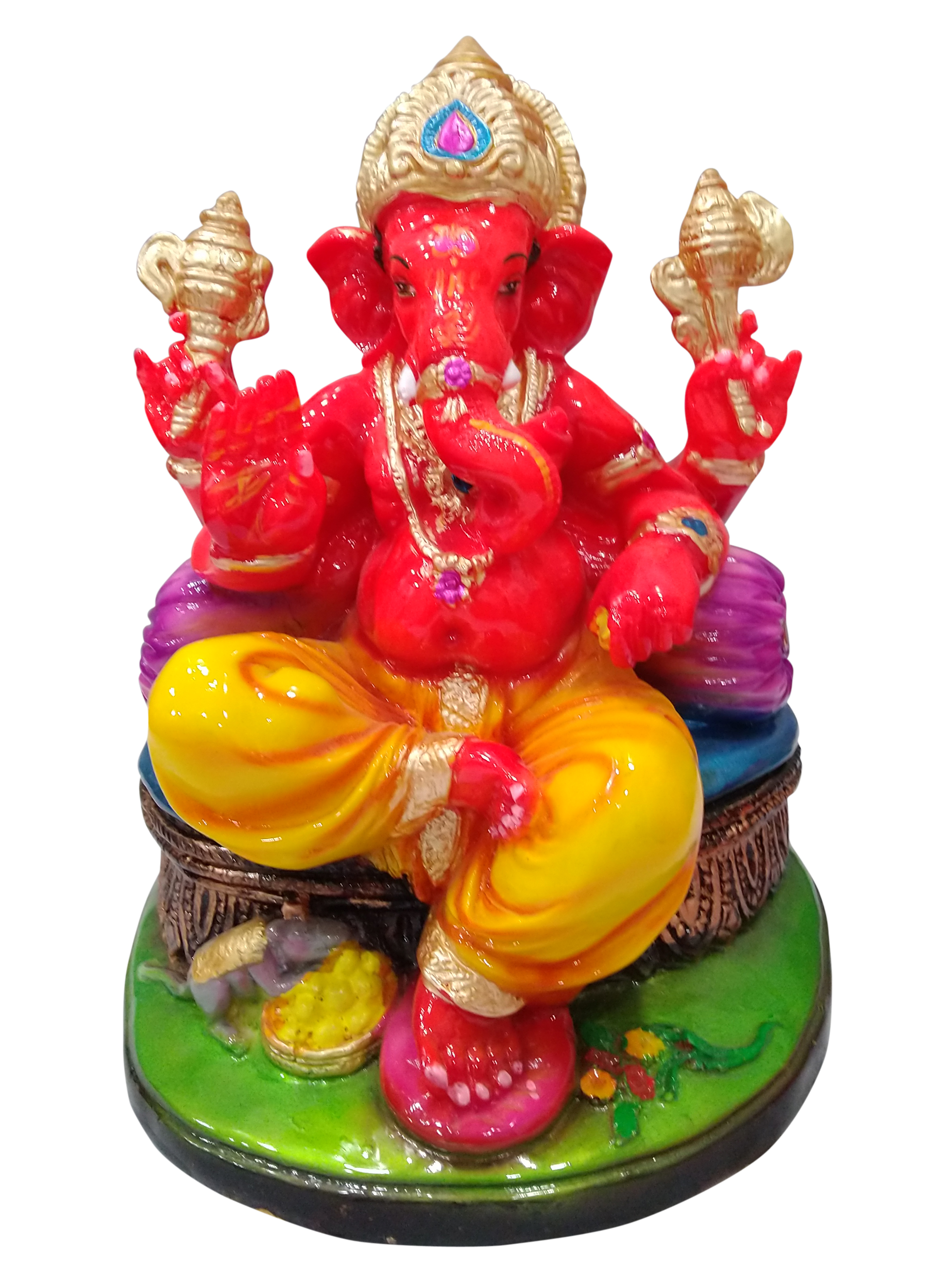Buy Marble Ganpati Bappa Sitting Base Home Decorative Showpiece Ganpati ...