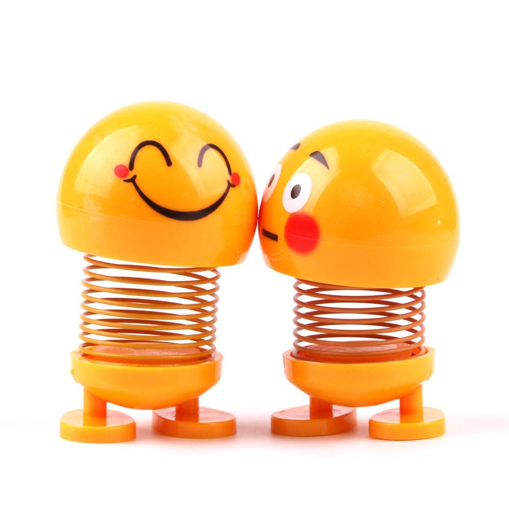 Buy Lazywindow Smiley Spring Doll, Cute Emoji Bobble Head Funny Car ...