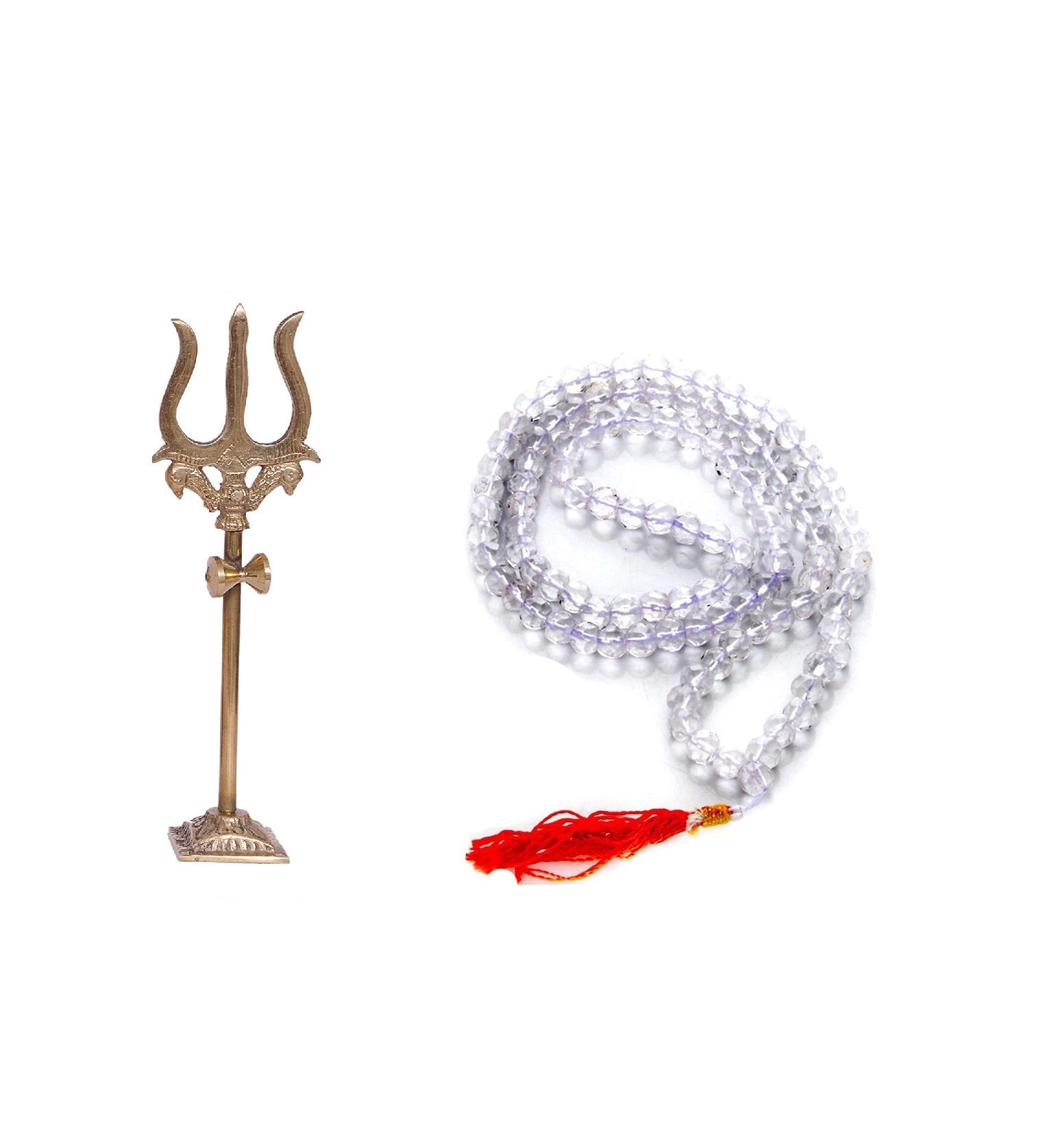 Buy De-Ultimate Set Of Trishul Statue With Square Stand And Sphatik ...