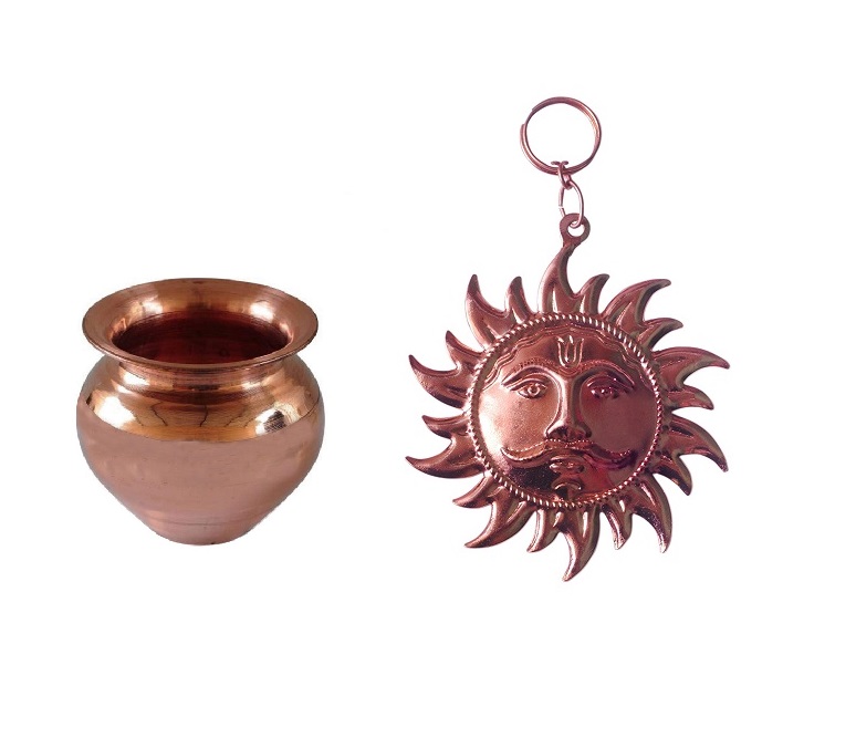 Buy De-Ultimate Set Of Copper ( 2 No Regular Size ) Kalash Lota With ...
