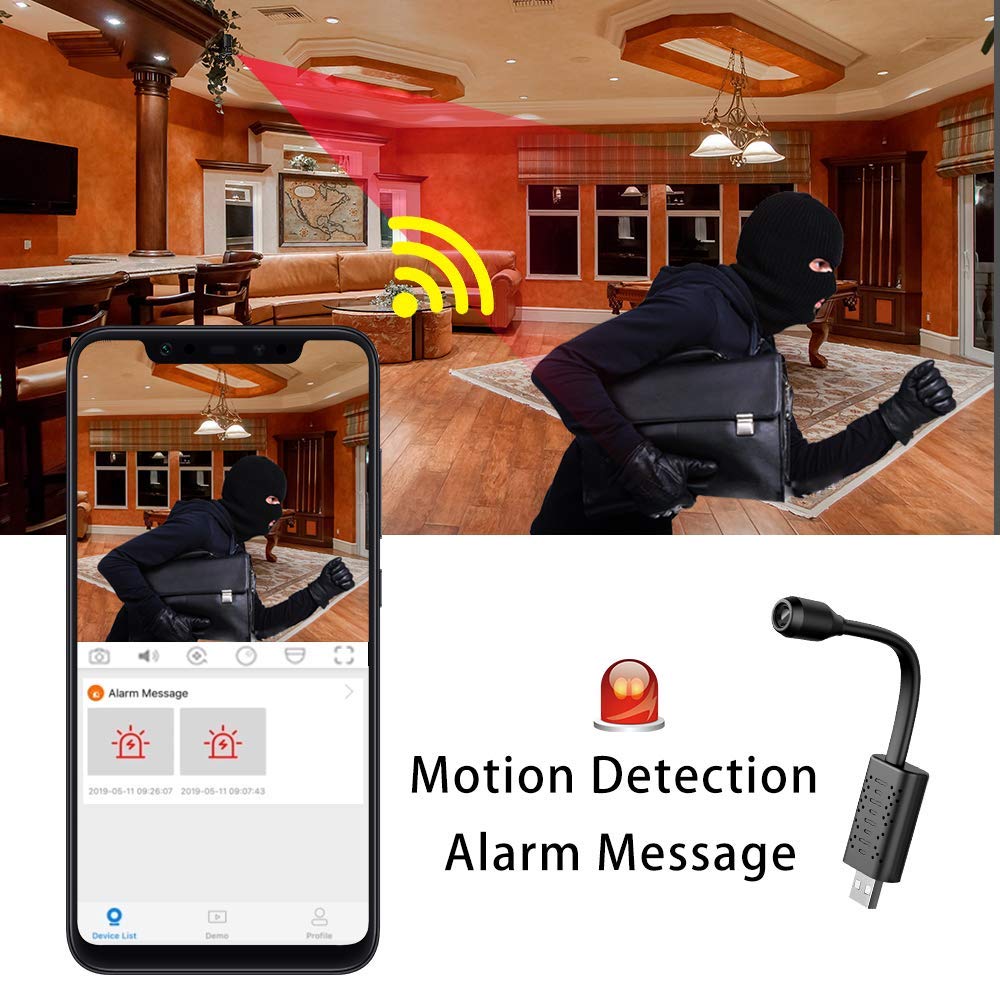 Buy Wifi Spy Camera For Home Hidden, Mini HD Cam 20 Mega Pixel Lens ...