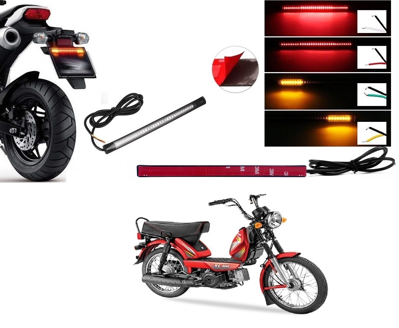 Buy Auto Addict Bike Led Strip Tail Light Brake Light Turn Indicator ...