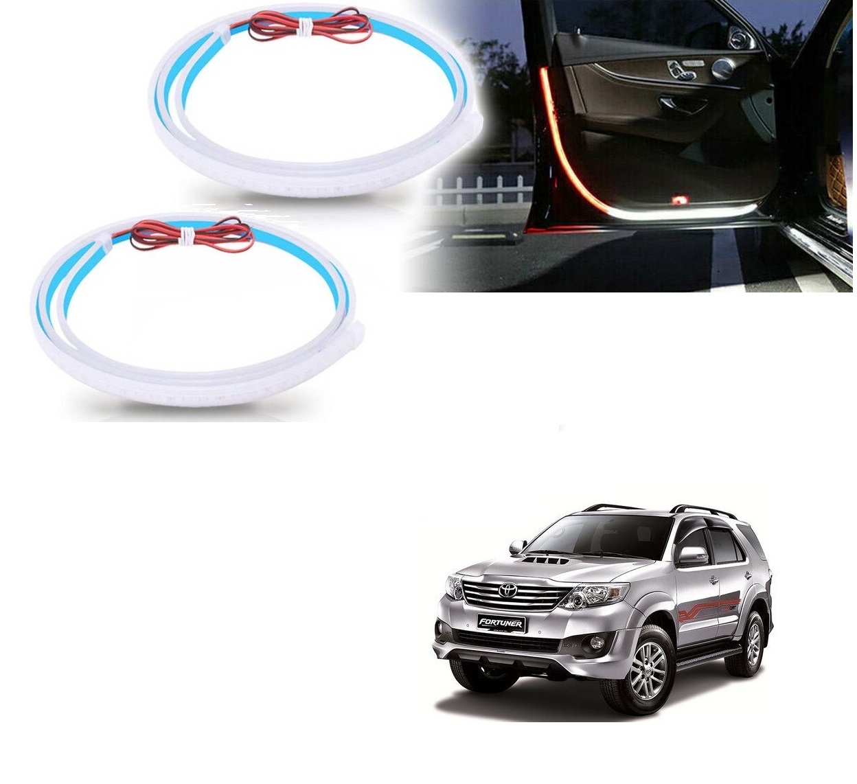 Buy Auto Addict Car 2 Pcs 120 cm Door Warning Lights LED Strips Anti ...