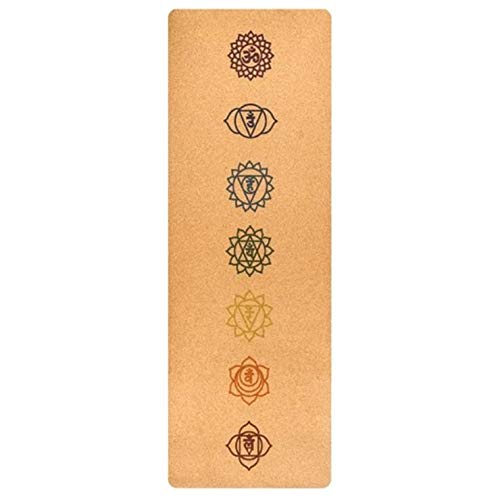 Buy SCORIA Seven Chakras Non Slip Cork Yoga Mat - Non Slip Exercise ...