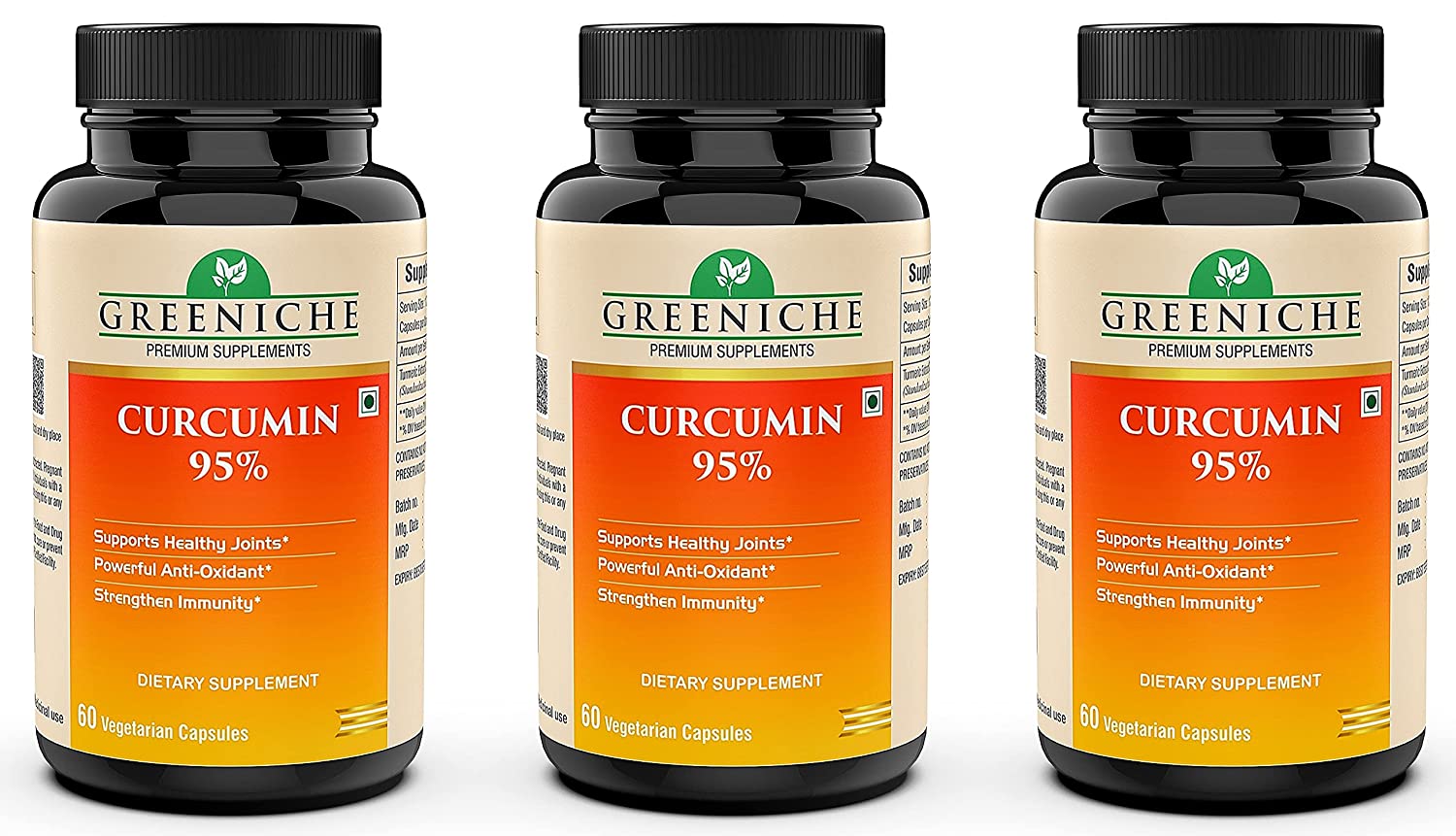 Buy Greeniche Curcumin 95 Curcuminoids Immune Joint Support 500mg - 60 ...
