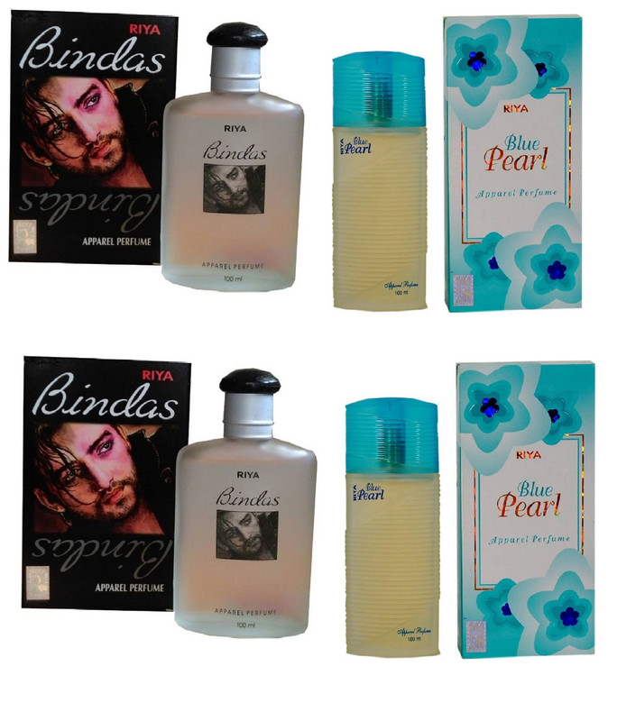 Buy Riya Bindas and Blue Pearl Perfume 100ml Each Pack of 4 Online ...